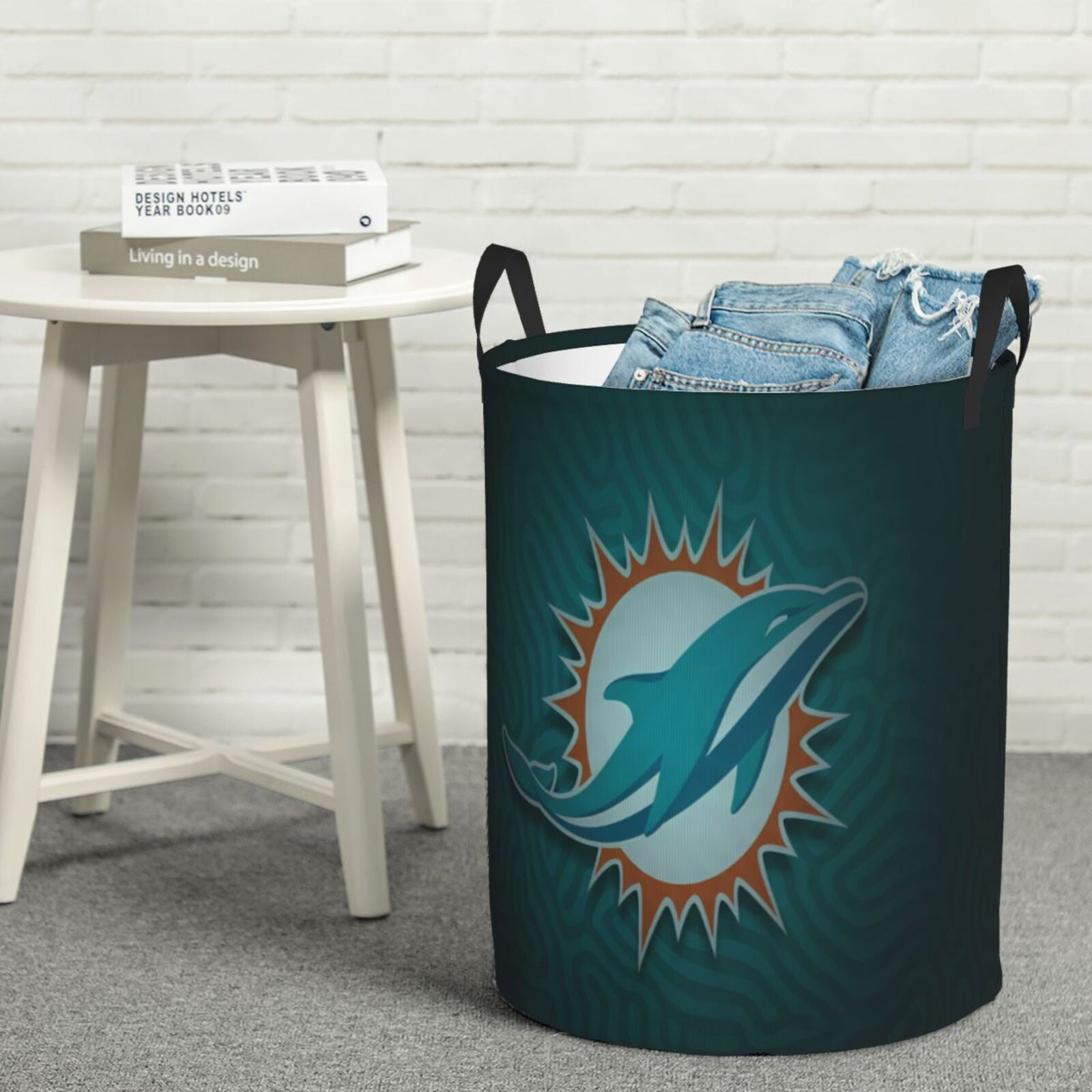 Football Team Theme Waterproof Oxford Cloth Laundry Basket, Round ...