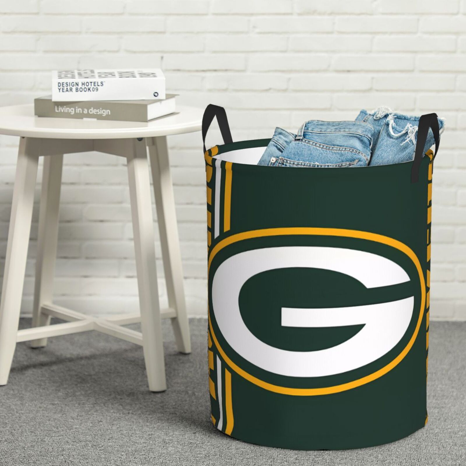 Football Team Theme Waterproof Oxford Cloth Laundry Basket, Round ...