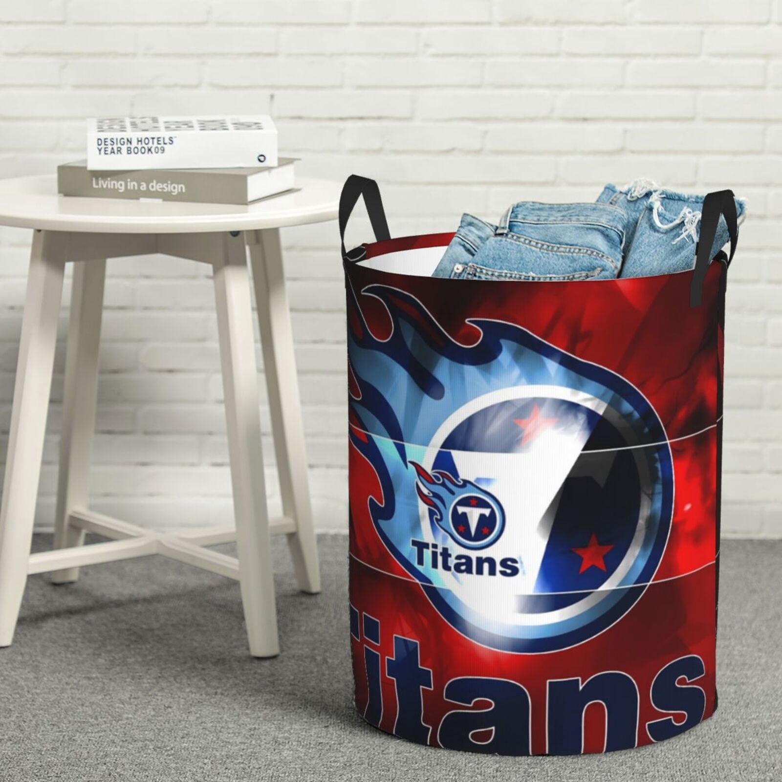 Football Team Theme Waterproof Oxford Cloth Laundry Basket, Round ...