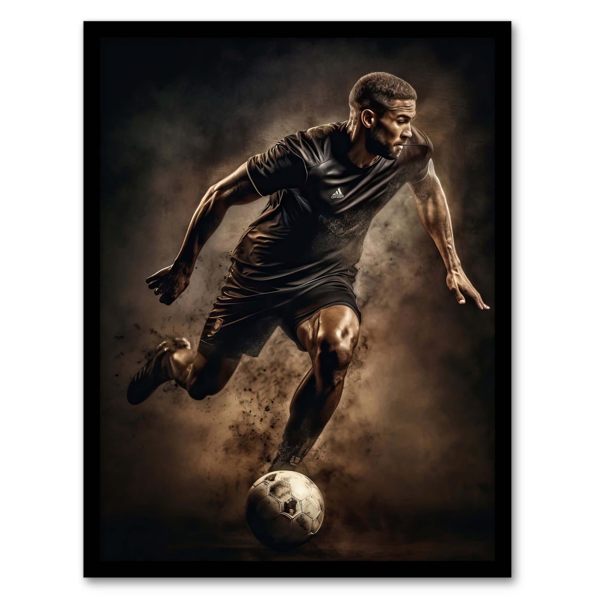 Football The Beautiful Game Action Artwork Striker Man Cave Artwork ...