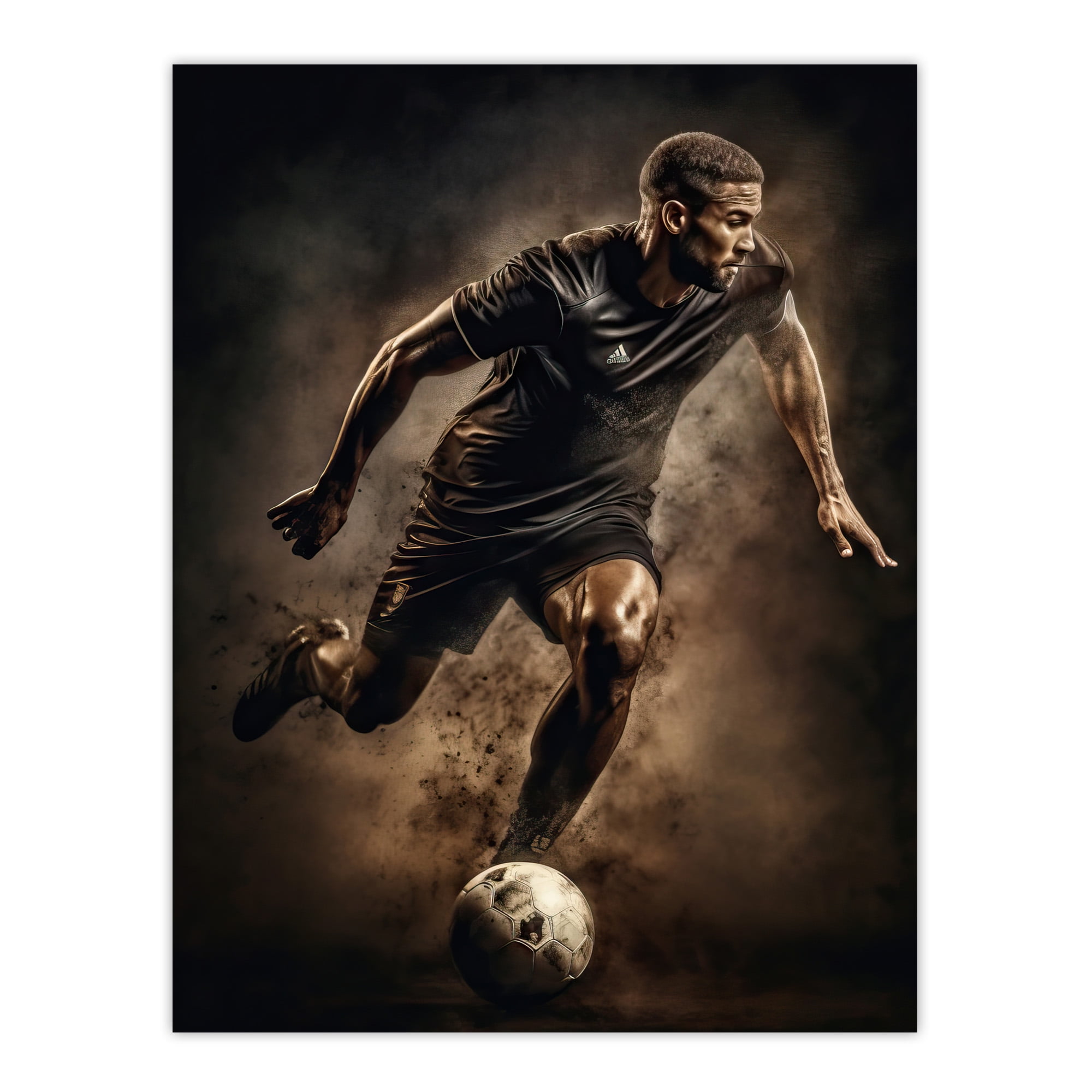 Football The Beautiful Game Action Artwork Striker Man Cave Artwork ...