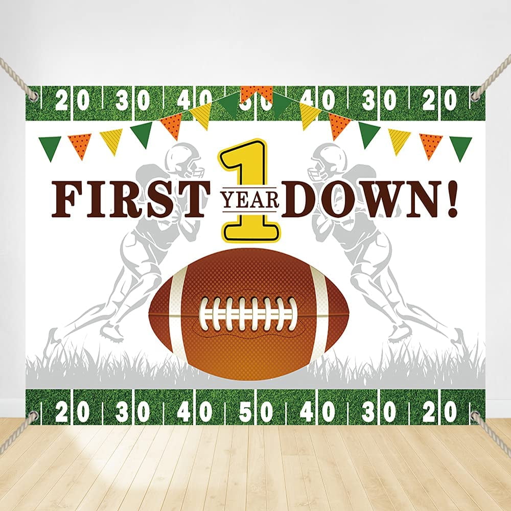 Football Theme 1st Birthday Backdrop Baby Boy First Birthday Party ...