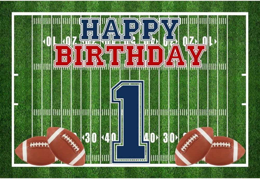 Football Theme 1st Birthday Backdrop Baby Boys First Birthday Backdrop ...