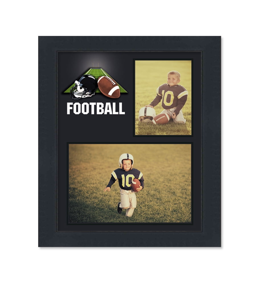 Football Theme Black Wood Frame and Football Decoration Graphic for Two ...
