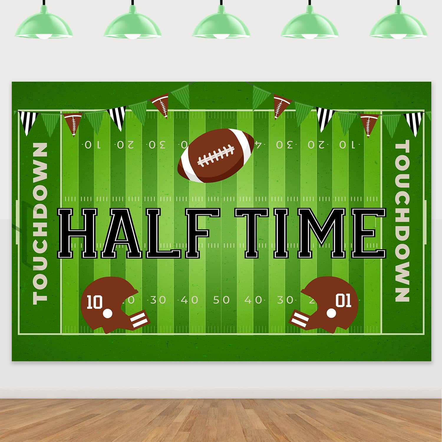 Football Theme Half Year Birthday Party Backdrop Sports Six Months ...