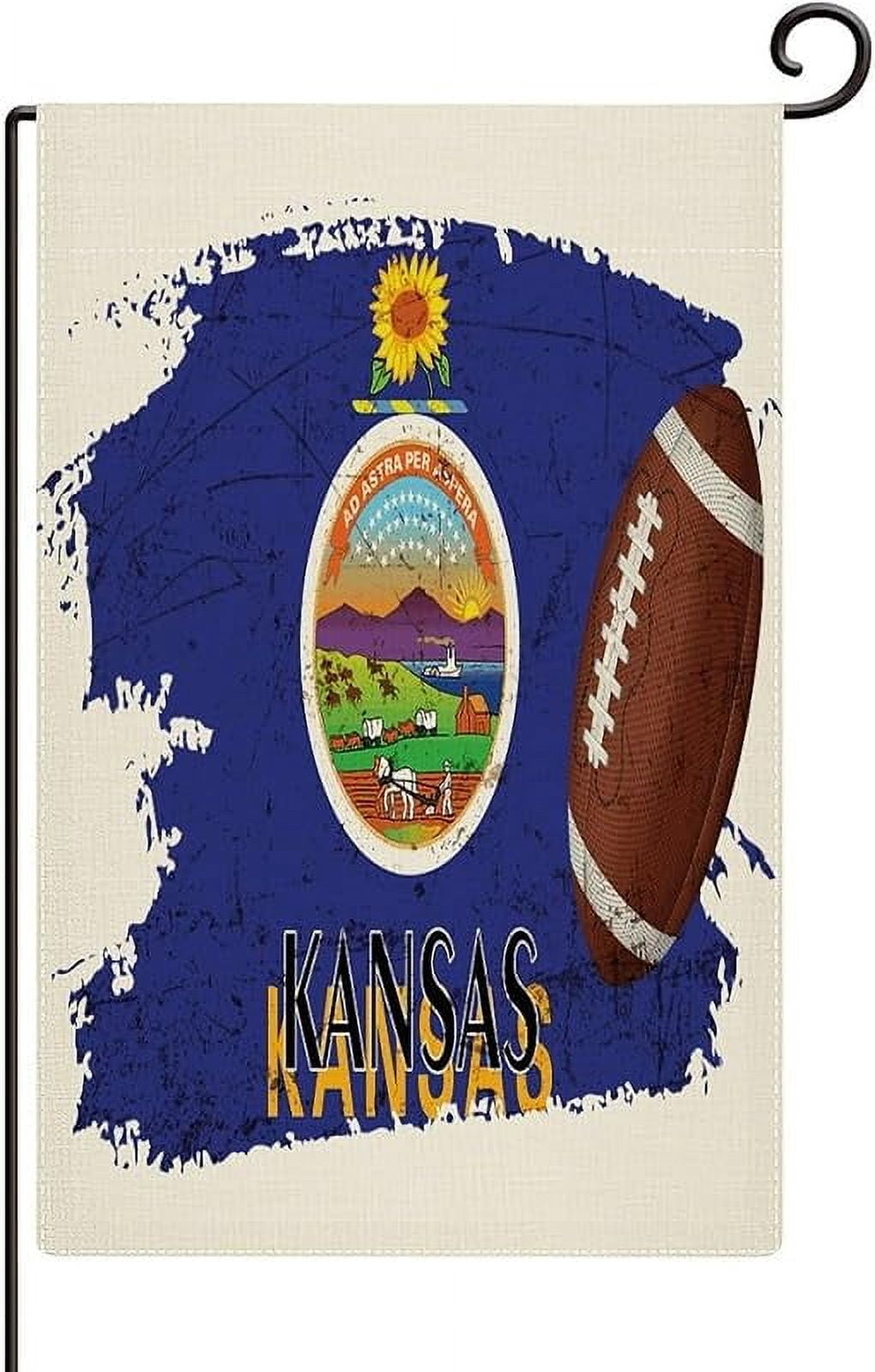 Football Theme Kansas Yard Flag Vertical Double Sided National Country ...