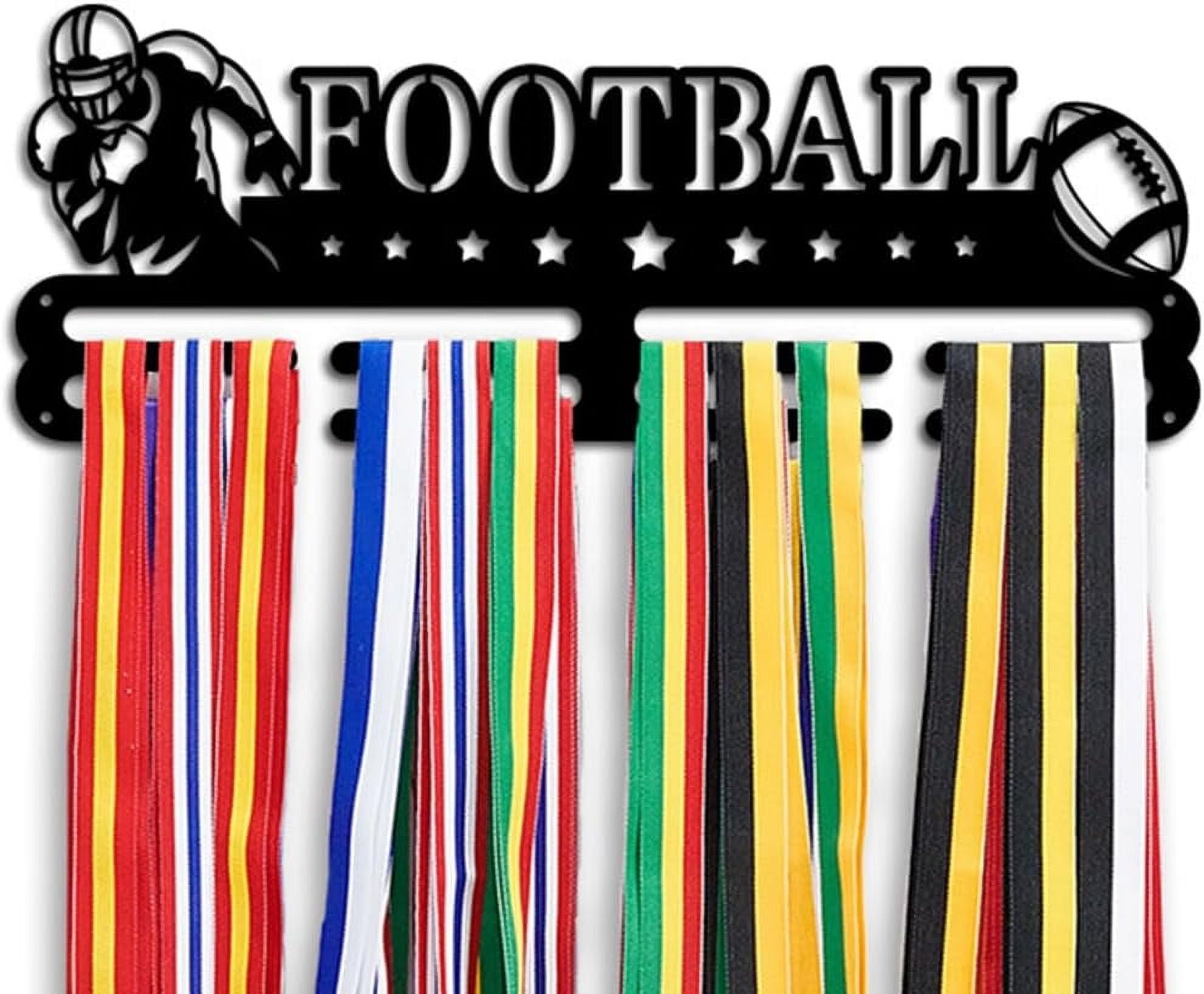 Football Theme Medal Display Holder Wall Mounted Tiered Medal Rack ...