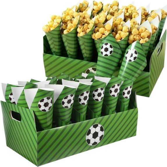 Football Theme Paper Cone Holder Soccer Birthday Party Supplies Soccer ...