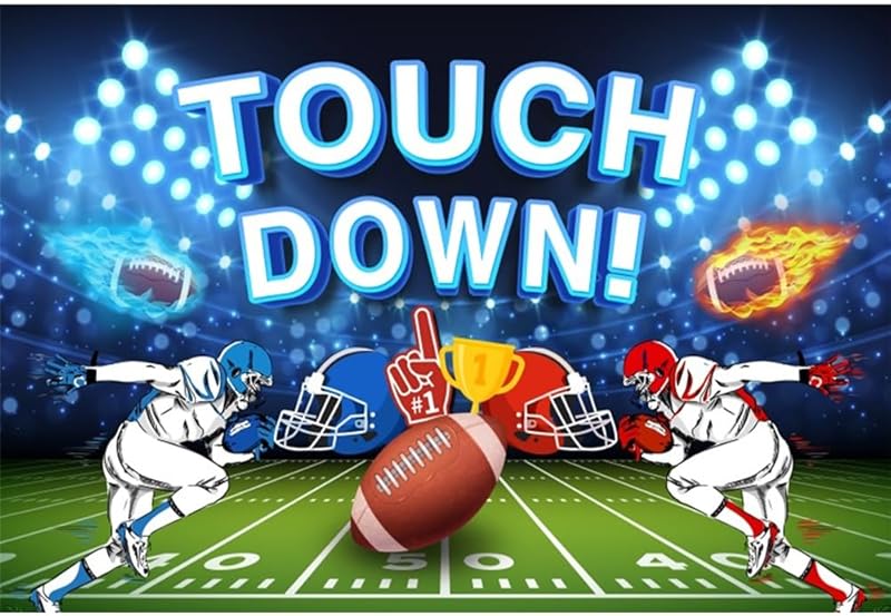 Football Themed Backdrop for Photography Touch Down Large Football ...