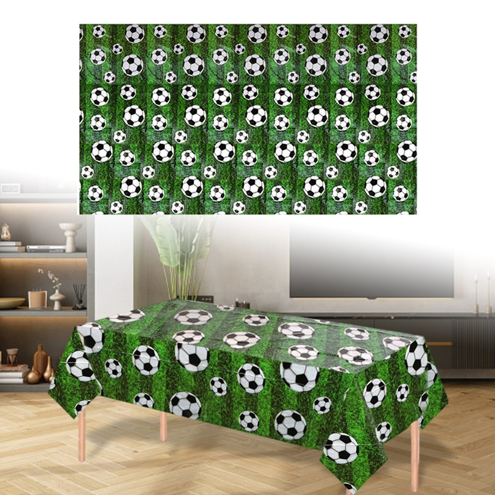 Football Themed Table Cloth Runner, Plastic Cover for Game Day, 1 Count ...