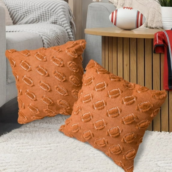Football Throw Pillow Covers 18x18 Set of 2 for Couch Bed Sofa Living ...