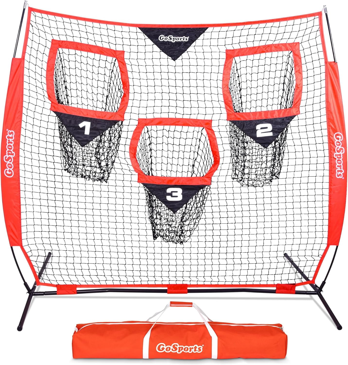 Football Throwing Net - 8 x 8 ft or 6 x 6 ft Nets - Choose Black or Red ...