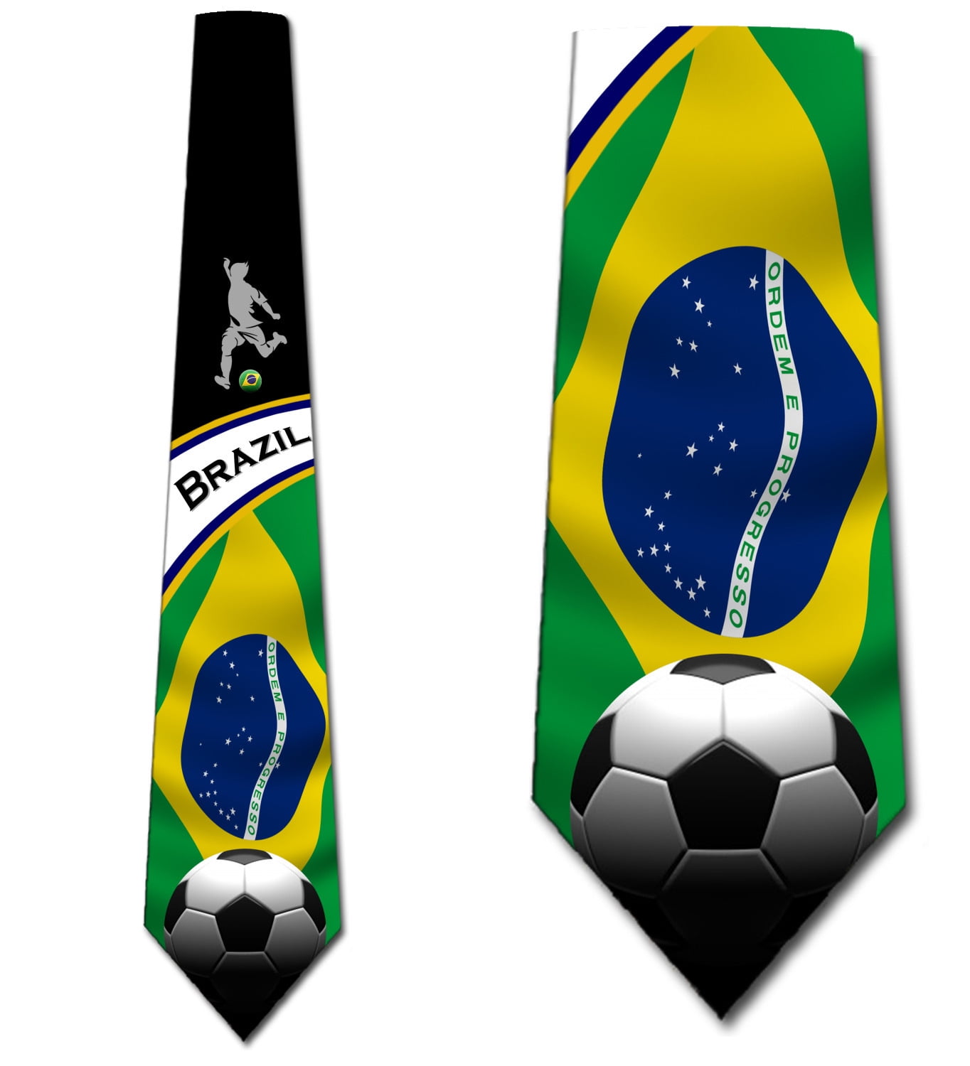 Football Ties Mens Soccer Brazil Tie Necktie by Three Rooker - Walmart.com