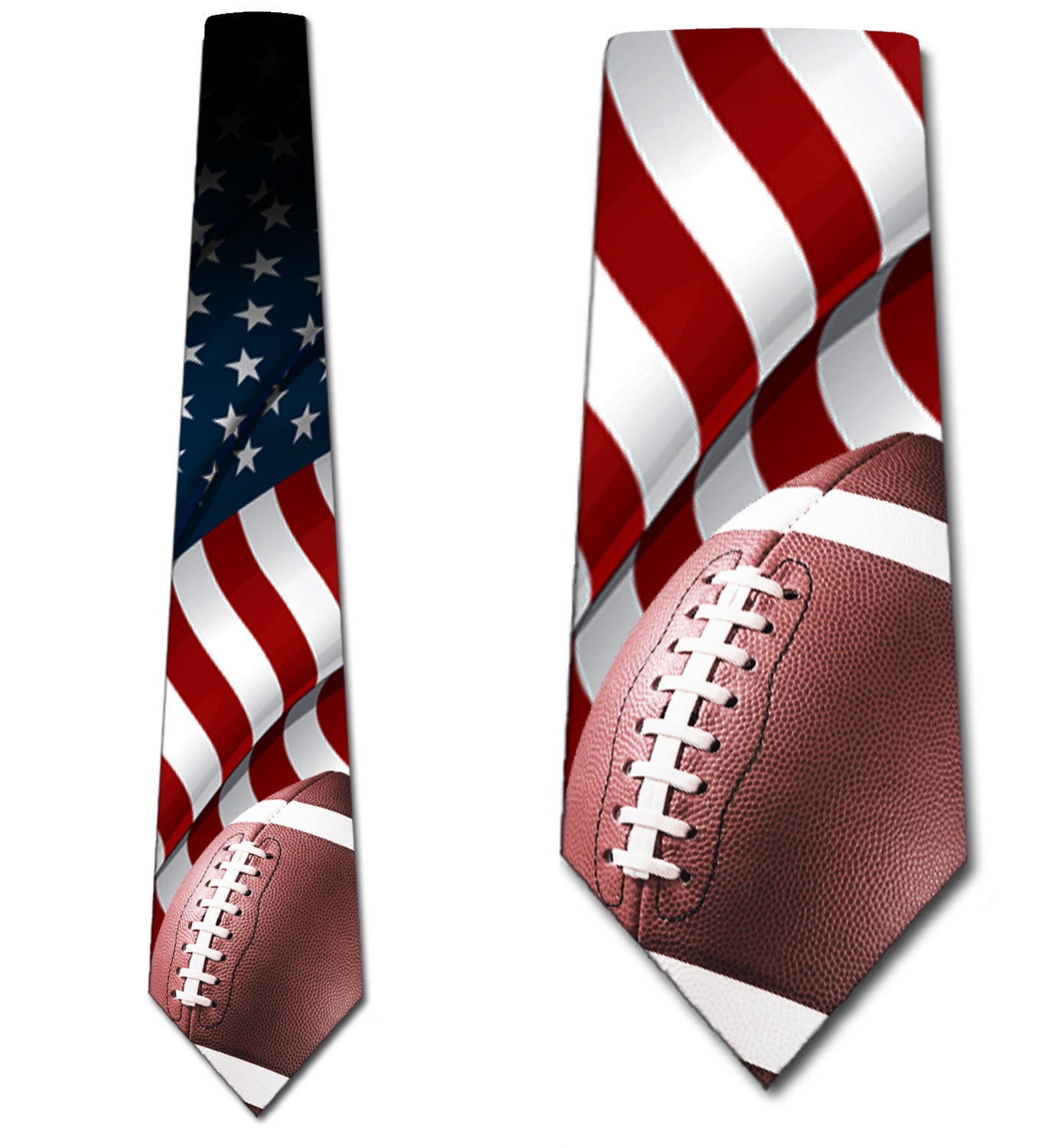 Football Ties Mens US Flag Necktie Sports Tie by Three Rooker - Walmart.com