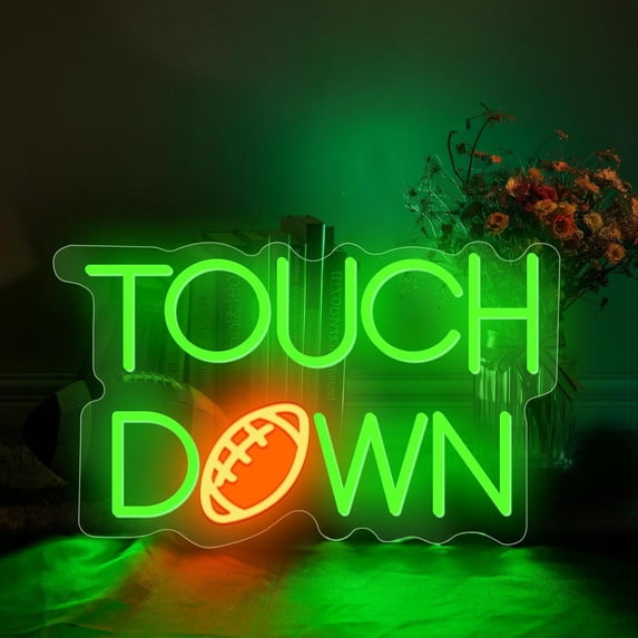 Football Touch Down Neon Sign for Wall Decor, Signs, Shaped Neon Light ...