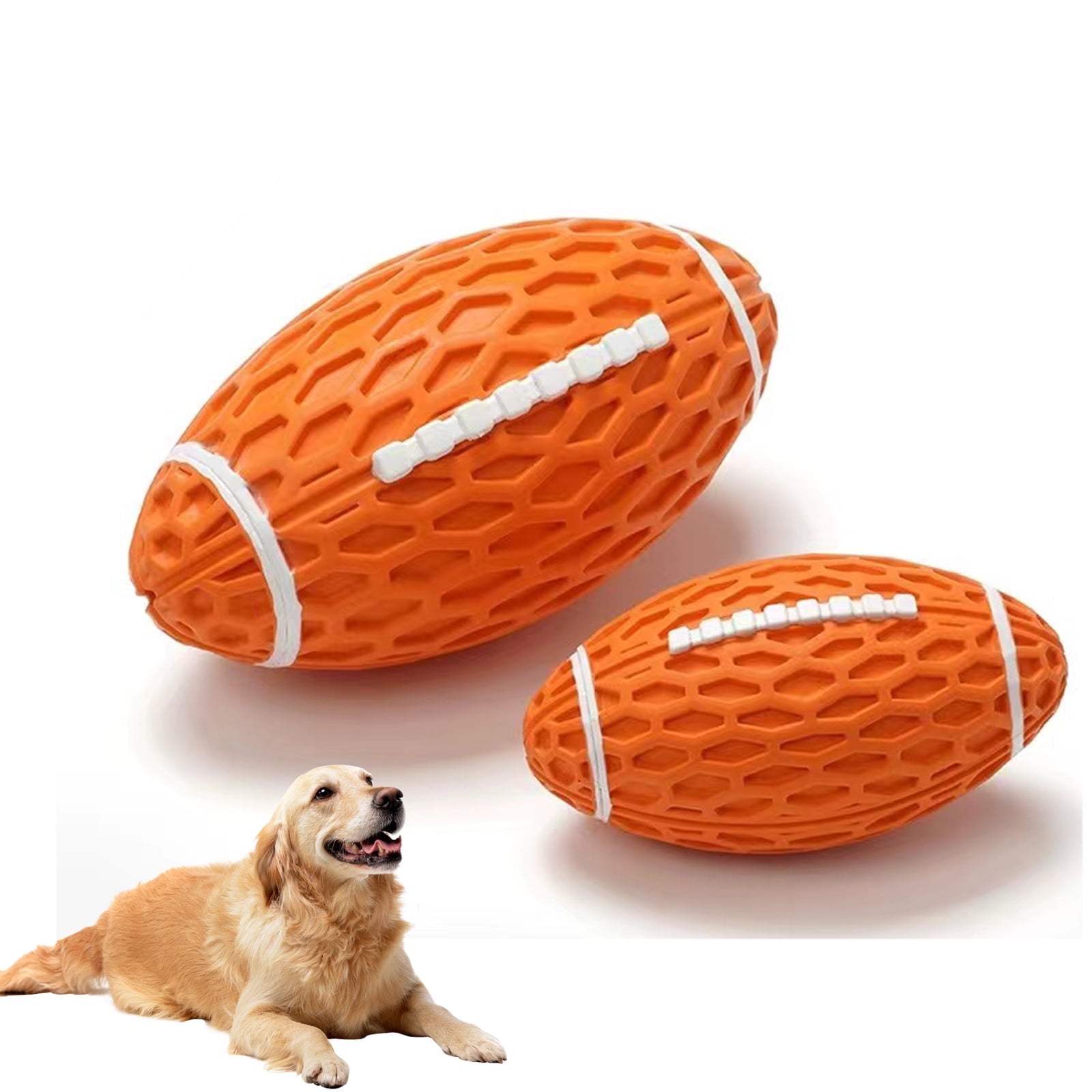 Football Toy for Dog - Interactive Squeaky Dog Outdoor Rubber Football ...