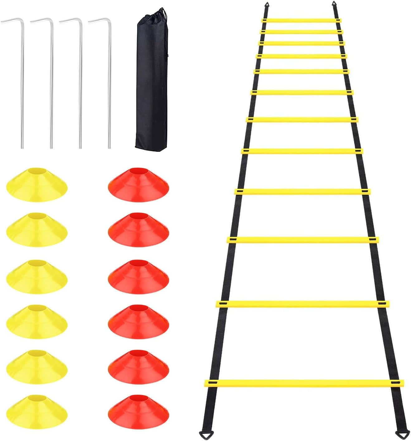 Football Training Accessories, 6m-12 Rung Agility Ladder, Coordination Ladder Training Ladder ...