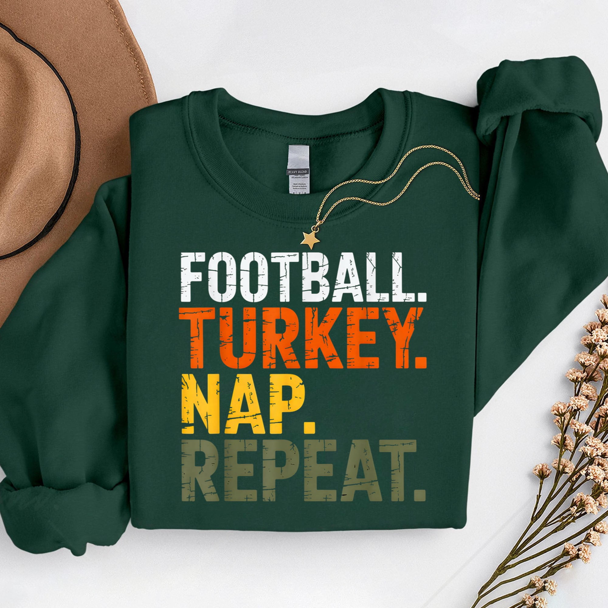 Football Turkey Nap Repeat Thanksgiving Costume Leg Day – T-Shirt, Hoodie & Sweatshirt – Holiday ...