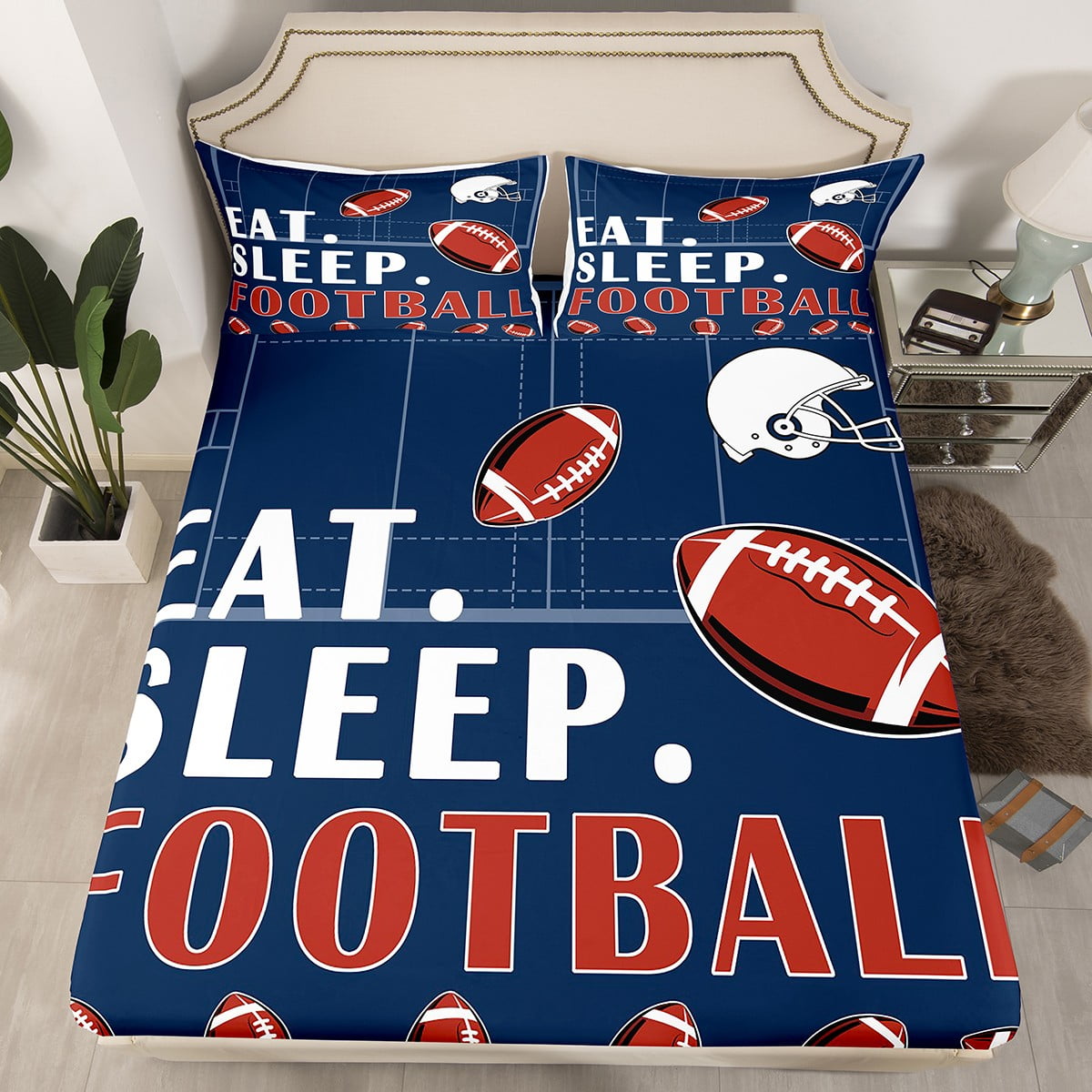 Football Twin Size Bed Sheets Sports Bedding Sets American Football ...
