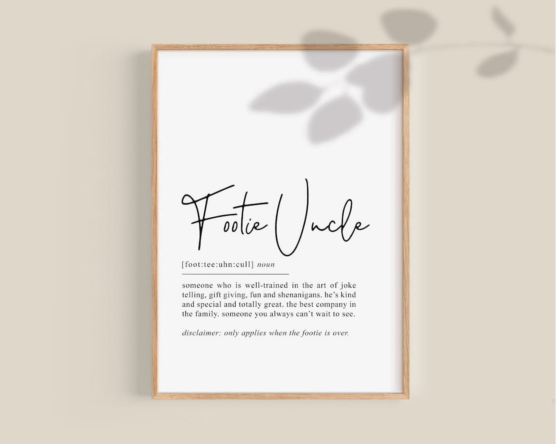 Football Uncle Gift, Definition Poster Football Poster, Footie Uncle ...