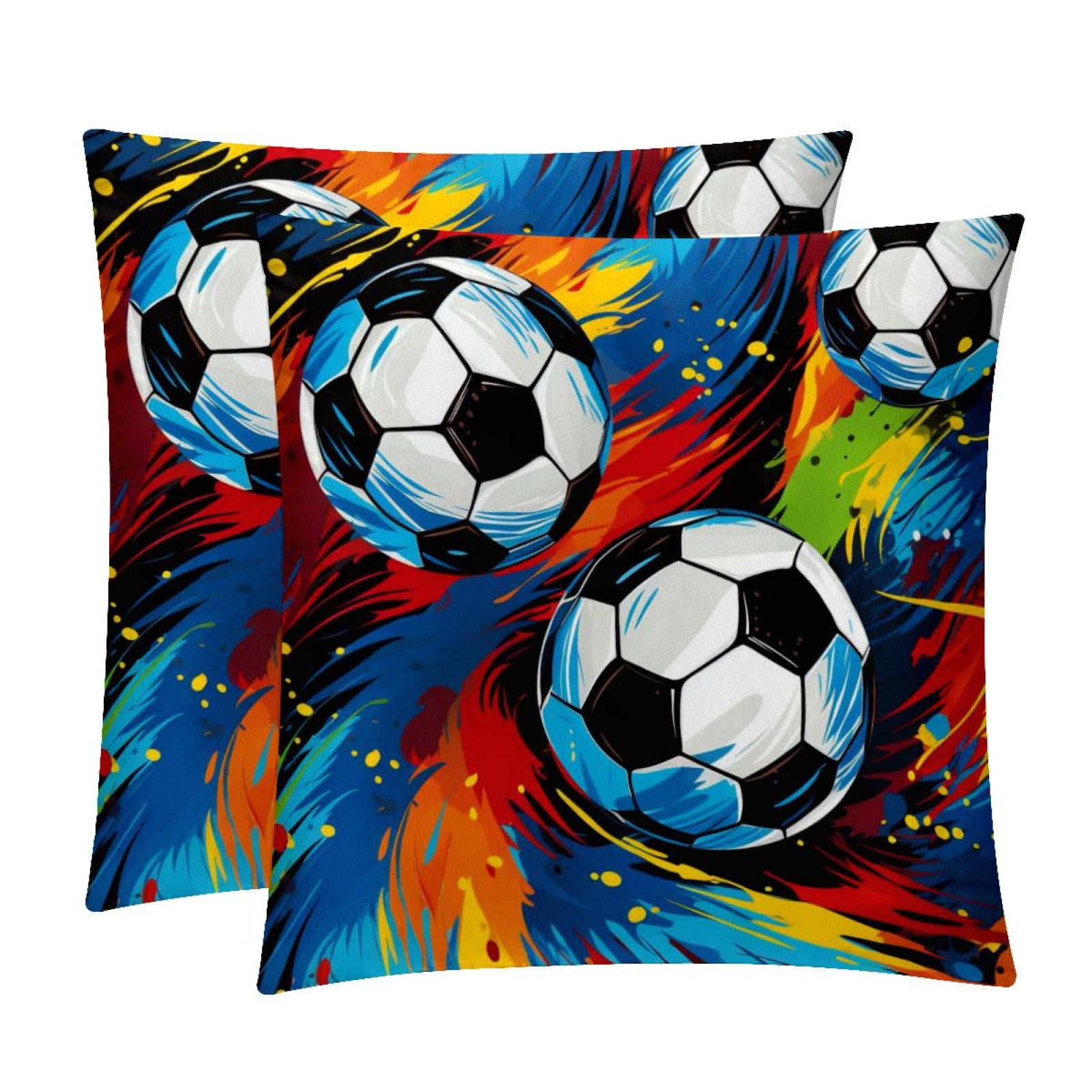 Football Velvet Pillow Covers Set of 2 with Unique Patterns for ...