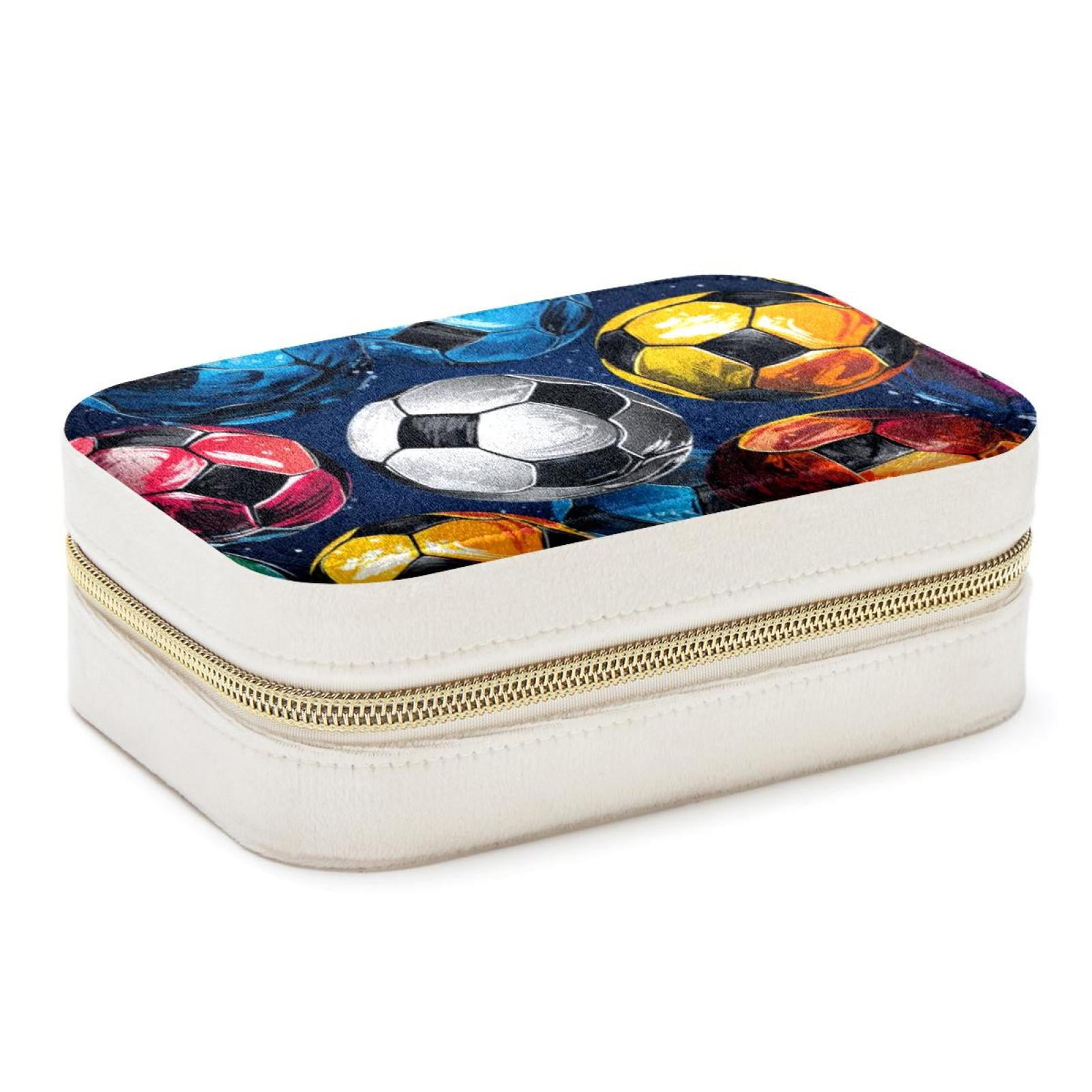 Football Velvet Portable Decorative Box with Removable Compartment ...