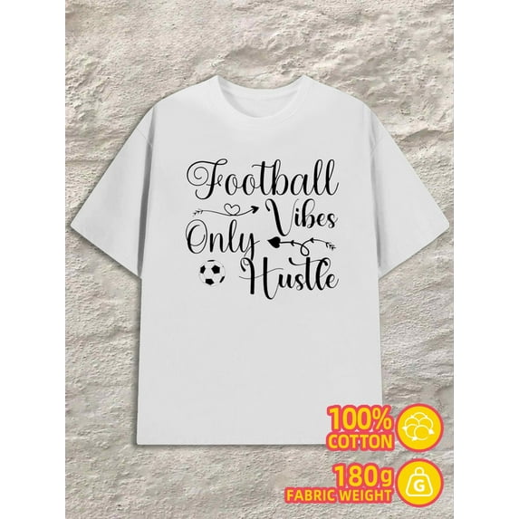Football Vibes mens white 180G 100% Cotton Lightweight,perfect for ...