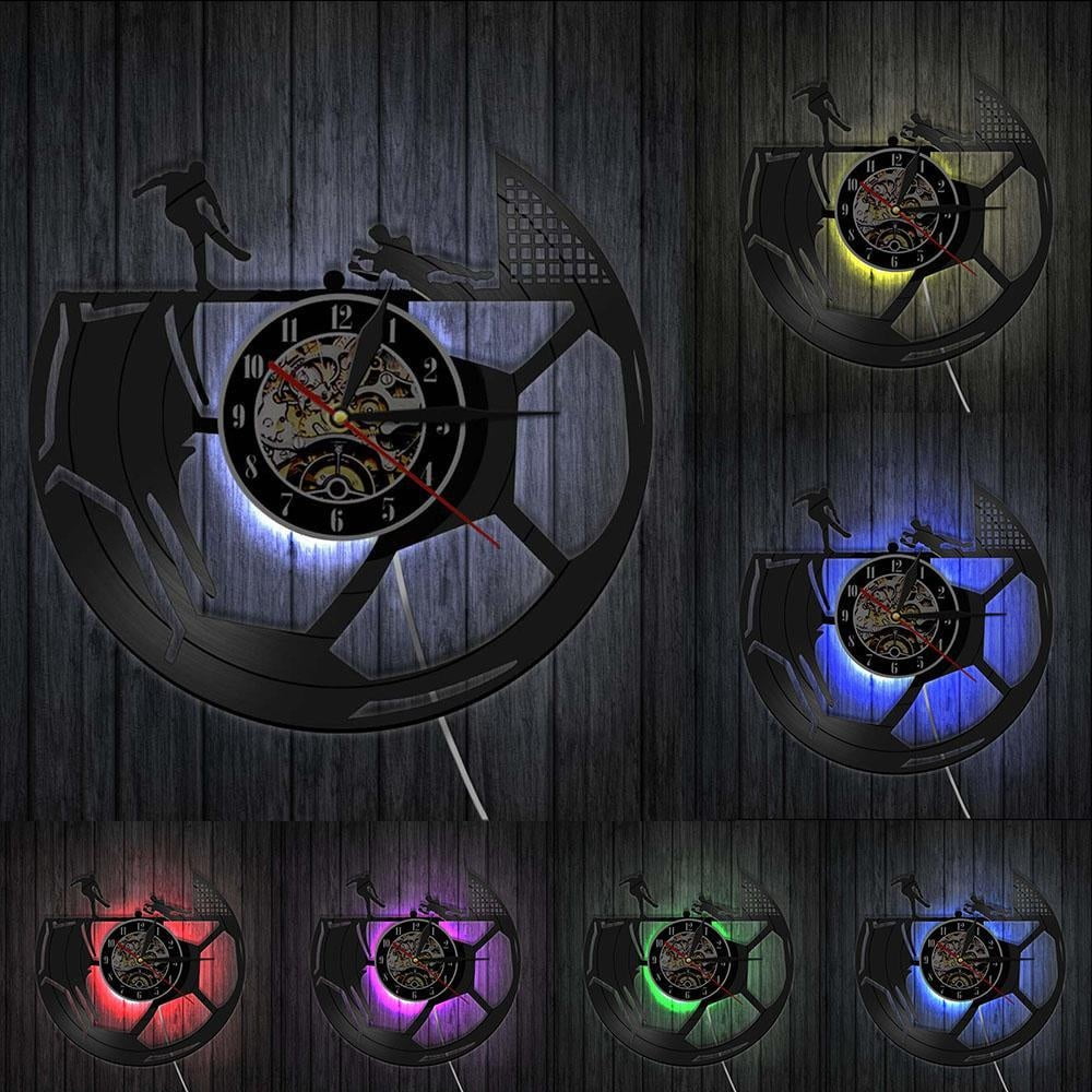 Football Vintage Vinyl Record Wall Clock Boys Room Decorative Soccer ...