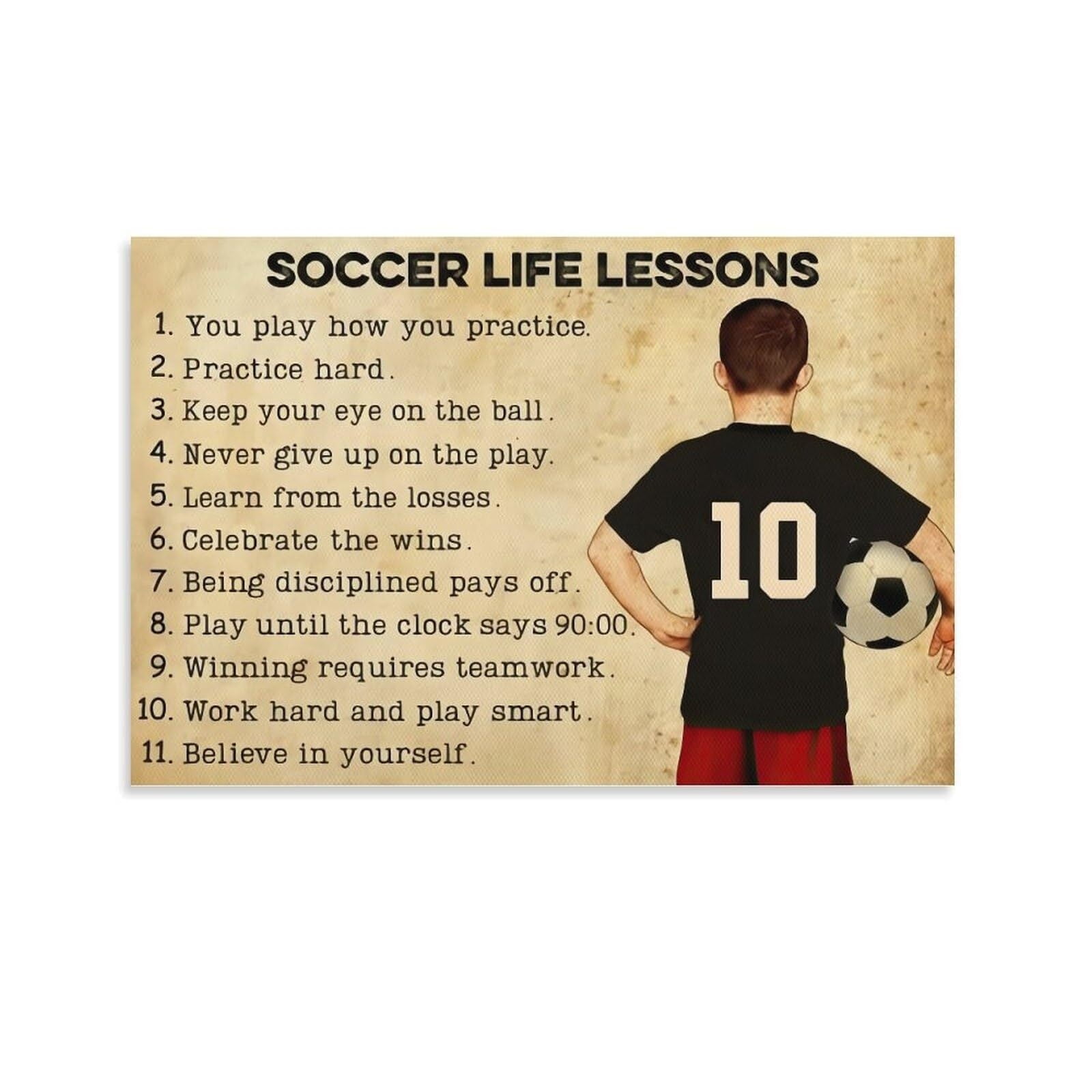 Football Wall Art Canvas Painting Decor for Home Office, Motivational ...
