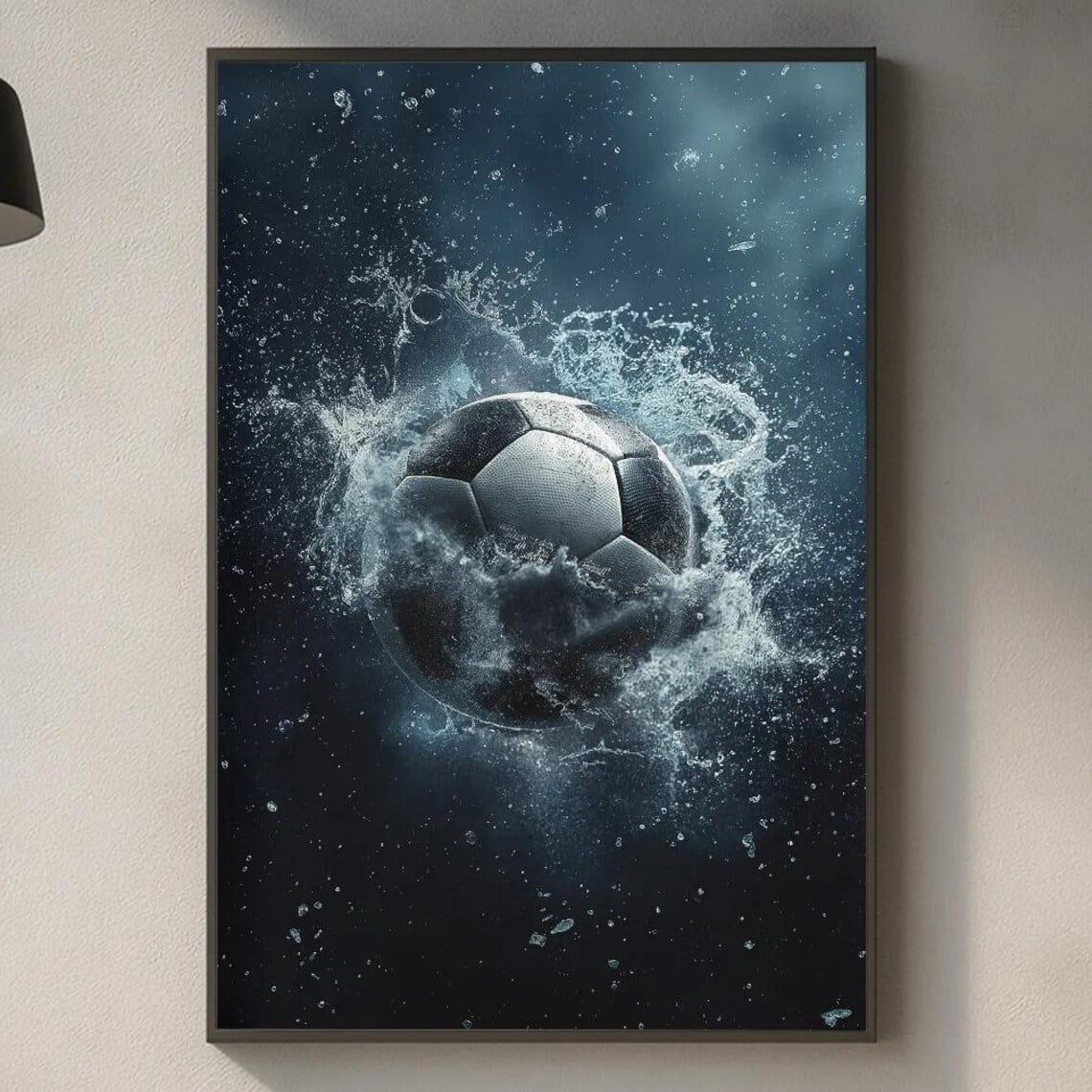 Football Wall Art Poster, Impact Shockwave Ball Print, Modern Sports ...