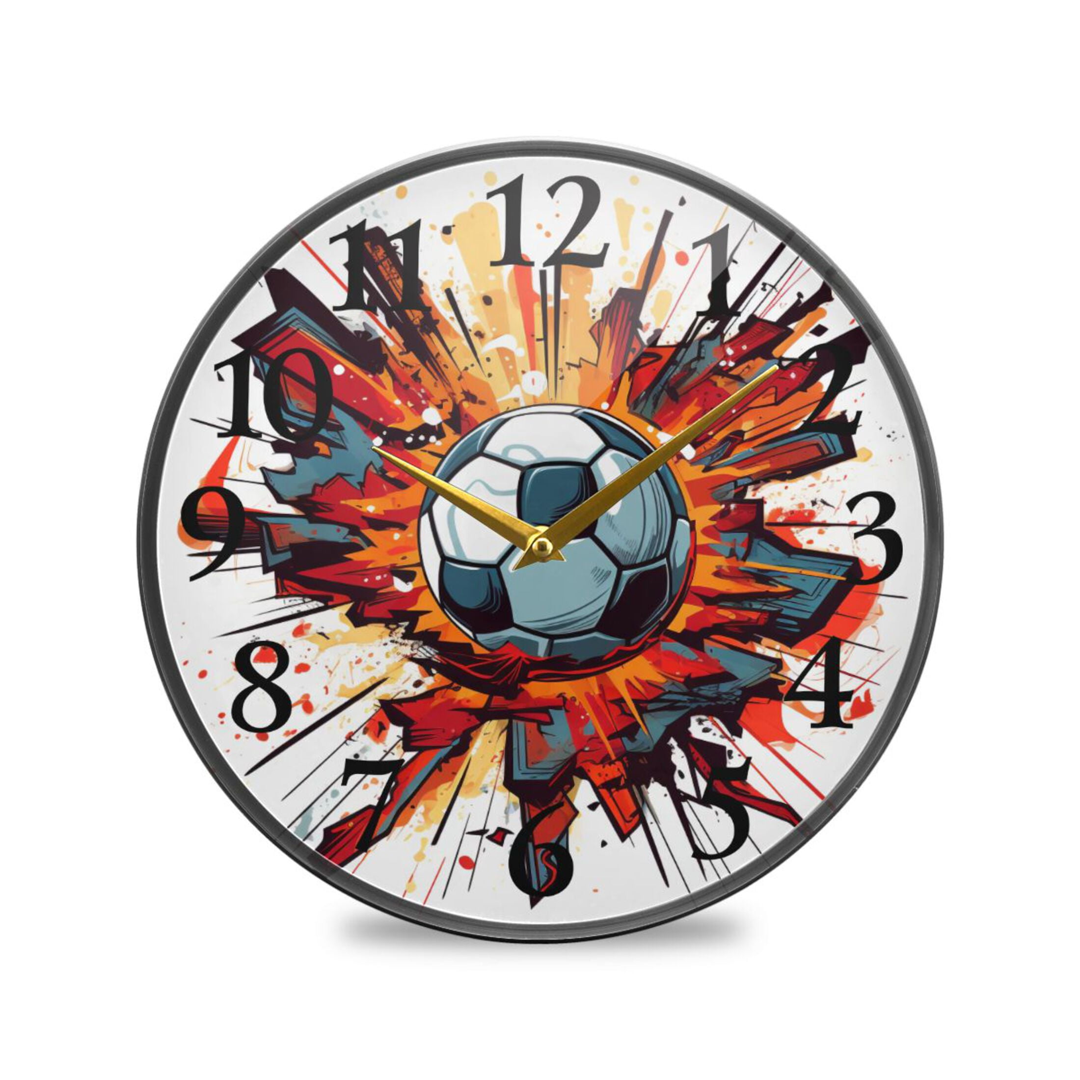 Football Wall Clocks Battery Operated 11.9 Inch Round Clock Acrylic ...