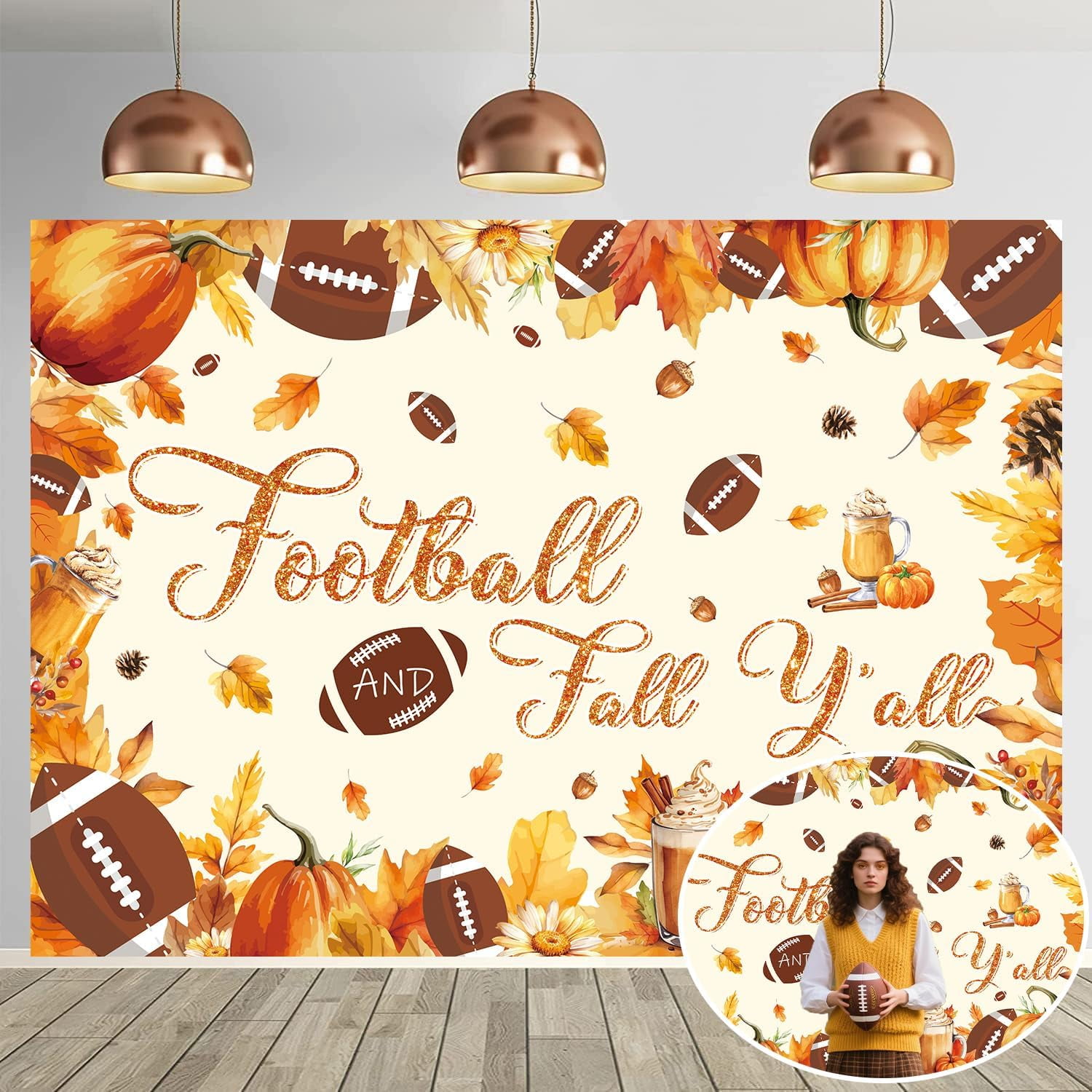 Football and Fall Y'all Backdrop Fall Football Game Photography ...
