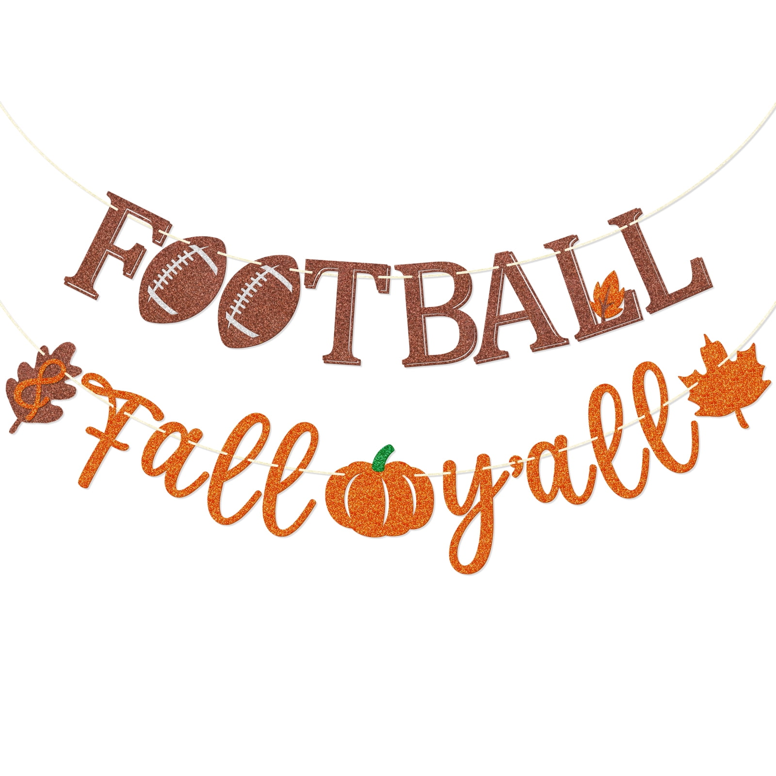 Football and Fall Y'all Banner, Fall Football Party Decor, Autumn ...