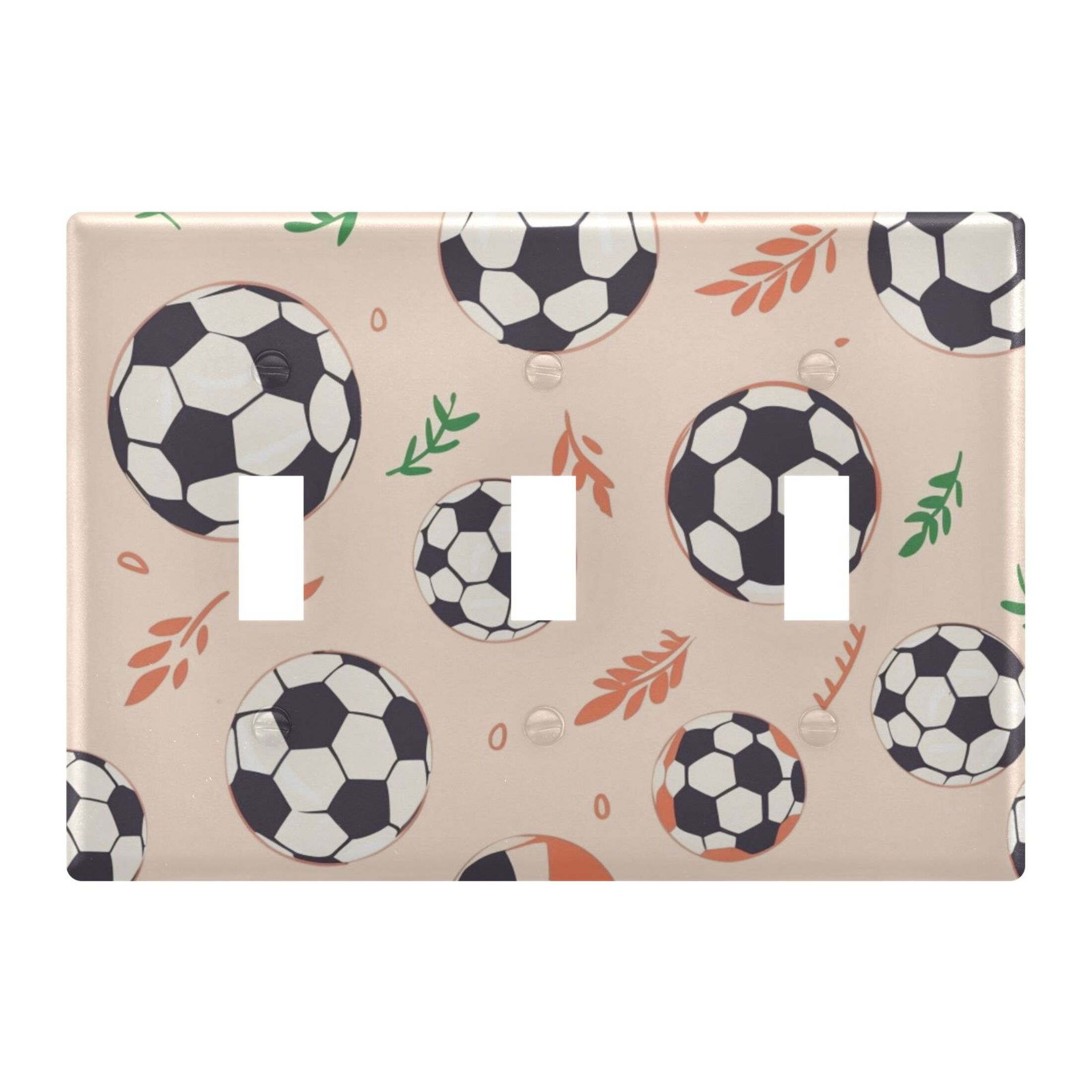 Football and Leaf Light Switch Plate Covers 3 Gang Wall Plate Plastics ...