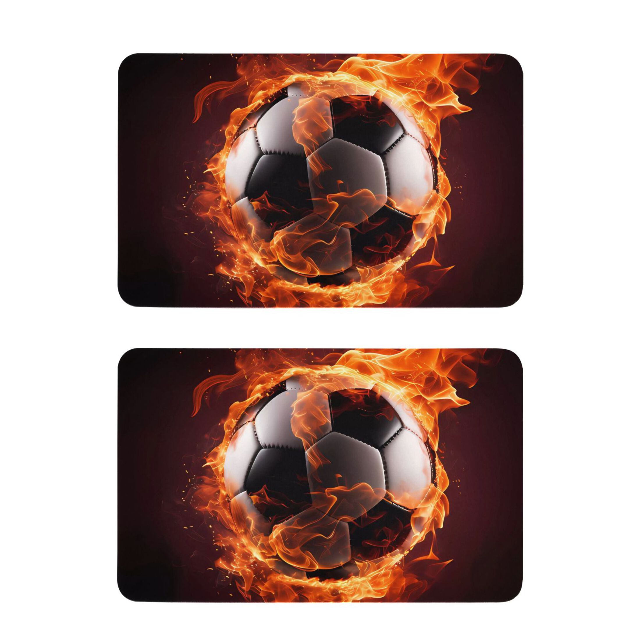 Football in Fire Fridge Magnetic Sticker Refrigerator Magnets Kitchen ...