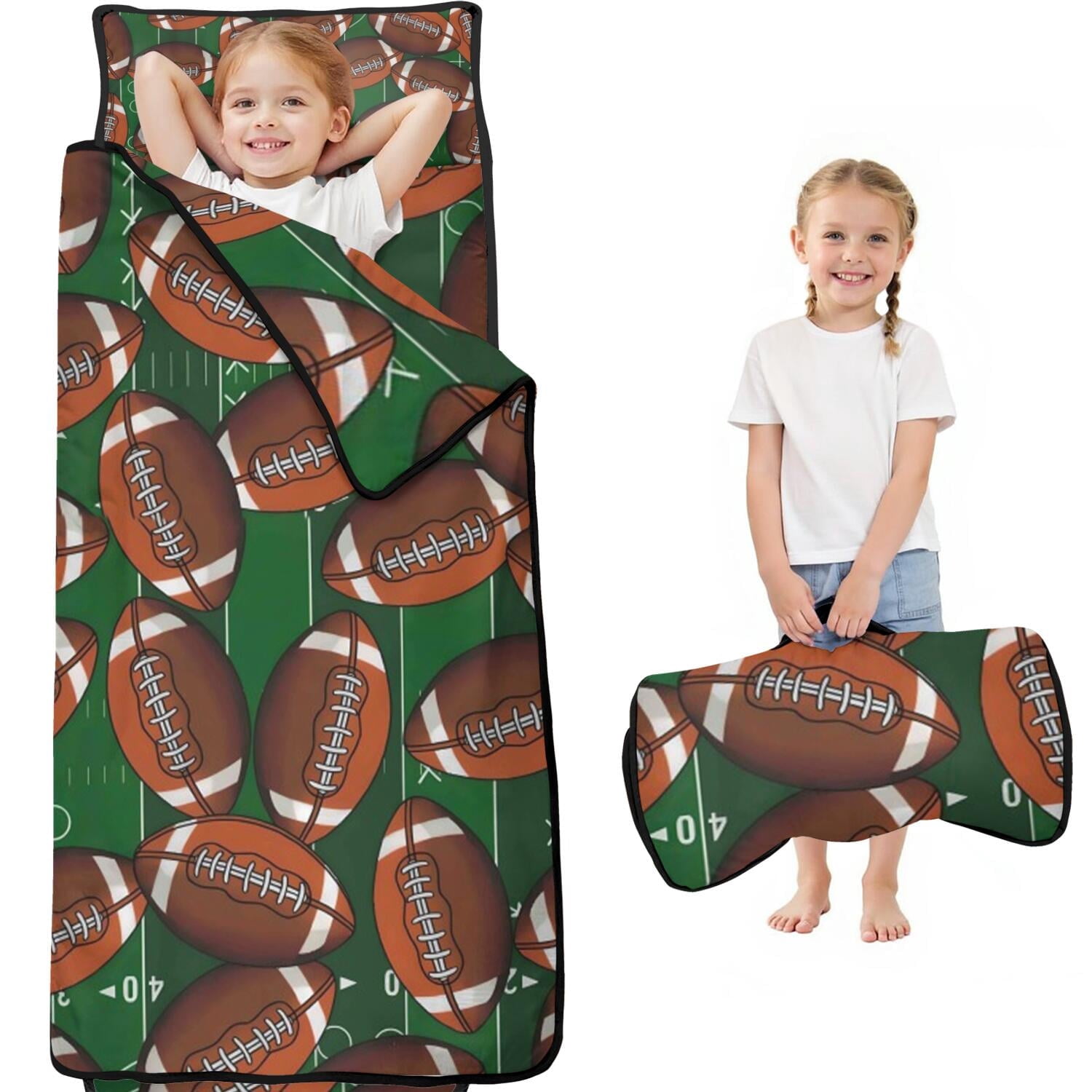 Football on Field Pattern Toddler Nap Mats for Kids Preschool,Sleeping ...