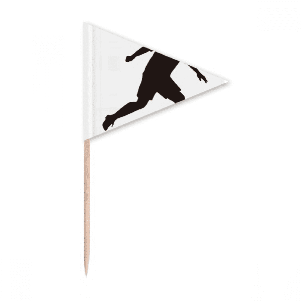 Football soccer Sports Outline Toothpick Triangle Cupcake Toppers Flag ...