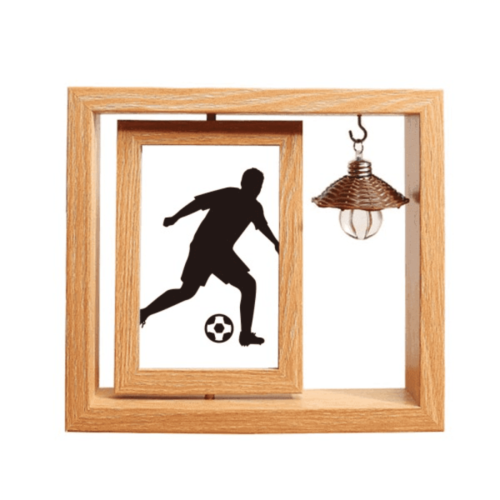 Football soccer Sports Outline Wooden Rotating Picture Photo Frame 4x6 ...