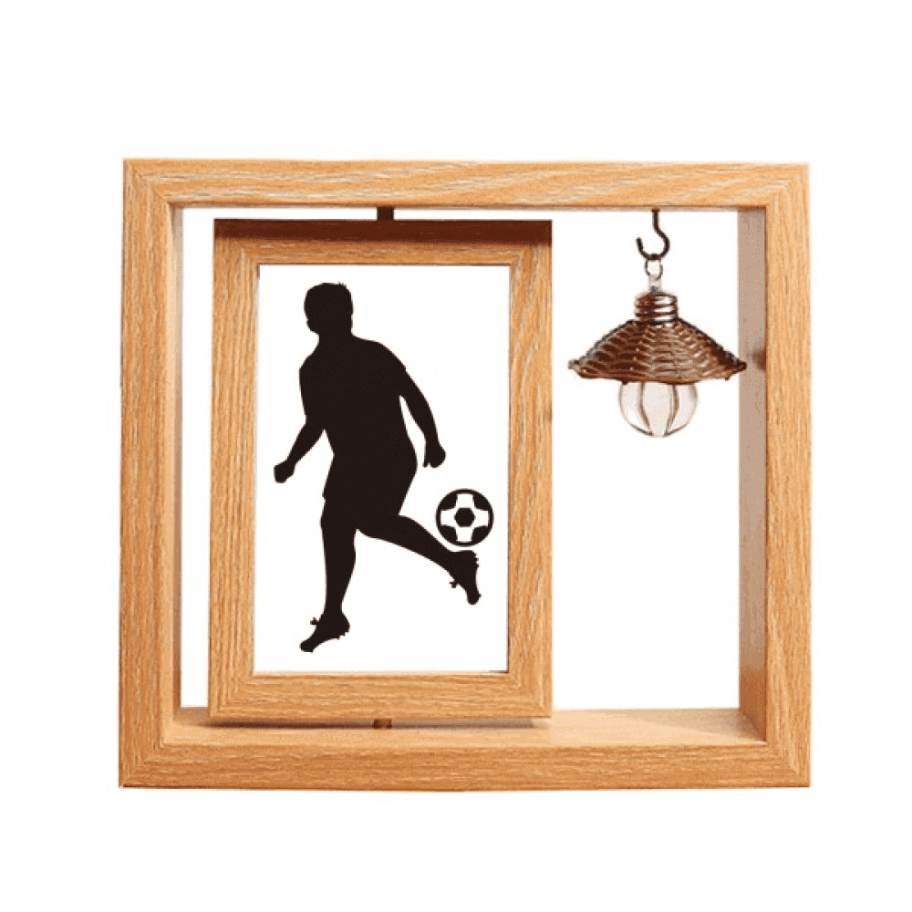 Football soccer Sports Outline Wooden Rotating Picture Photo Frame 4x6 ...