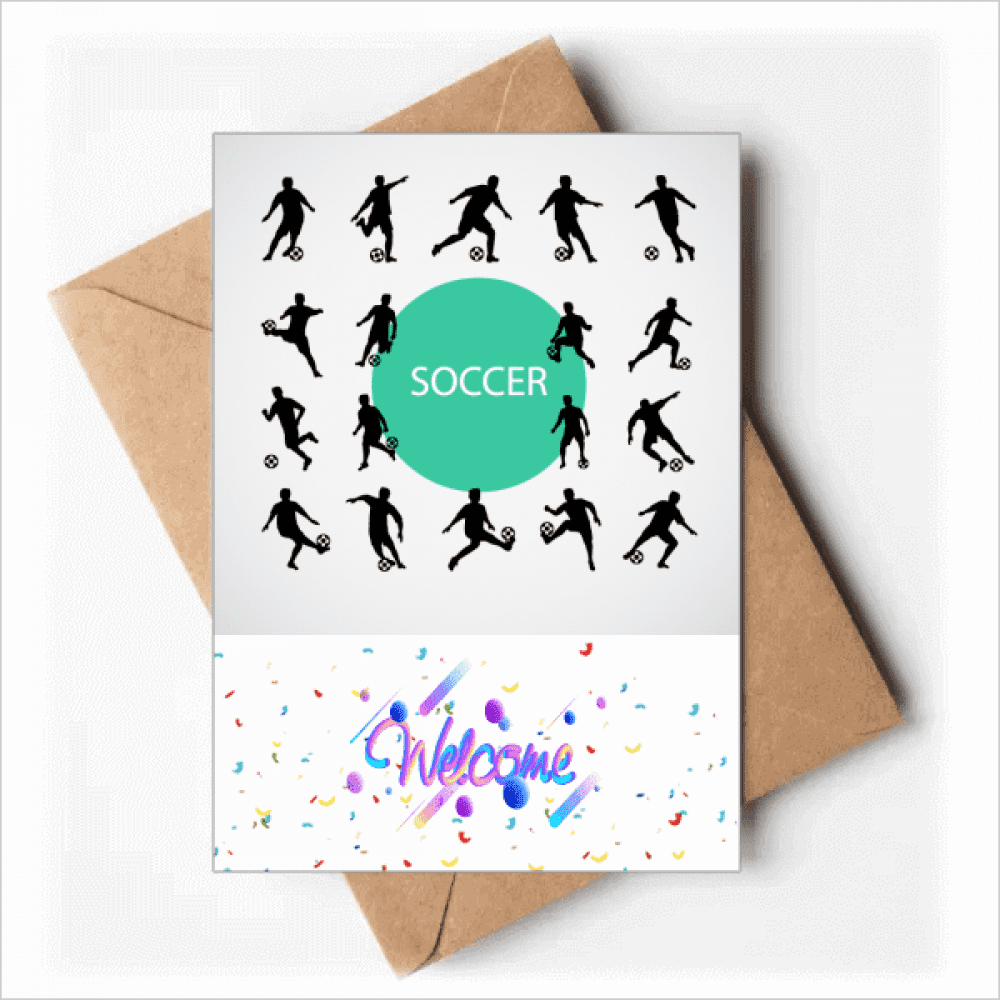 Football soccer Sports Outlines Welcome Back Greeting Cards Envelopes ...