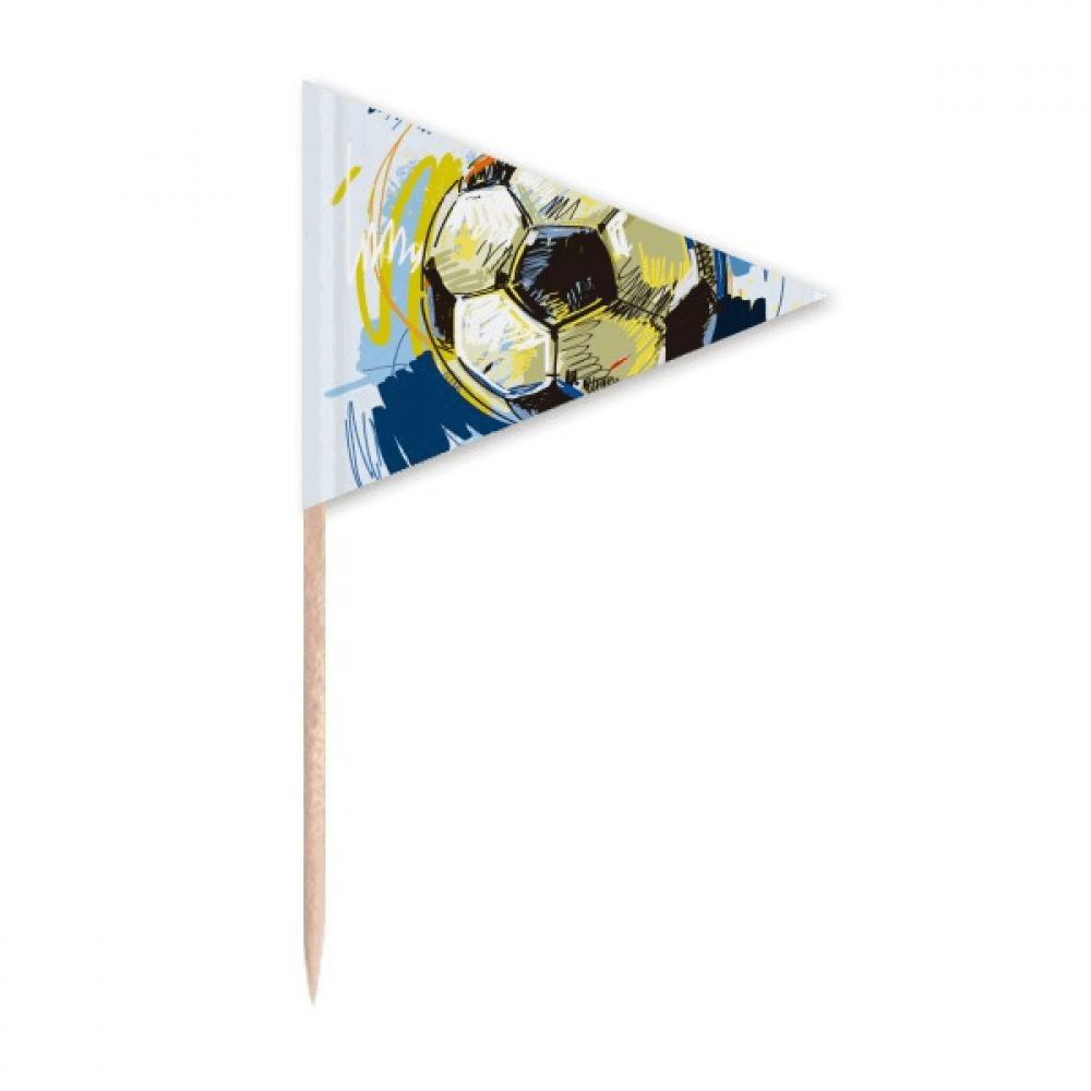 Football soccer Sports Painted Toothpick Triangle Cupcake Toppers Flag ...