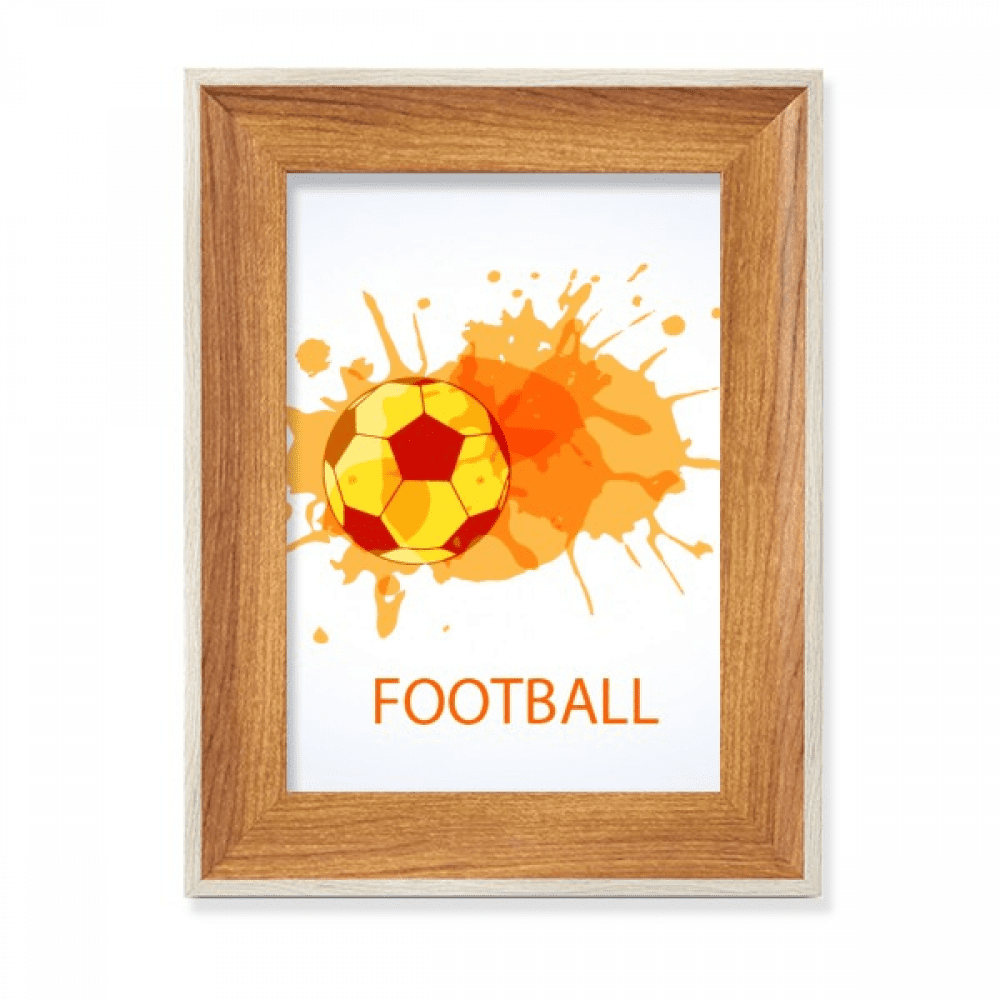 Football soccer orange Sports Desktop Wooden Photo Frame Display ...