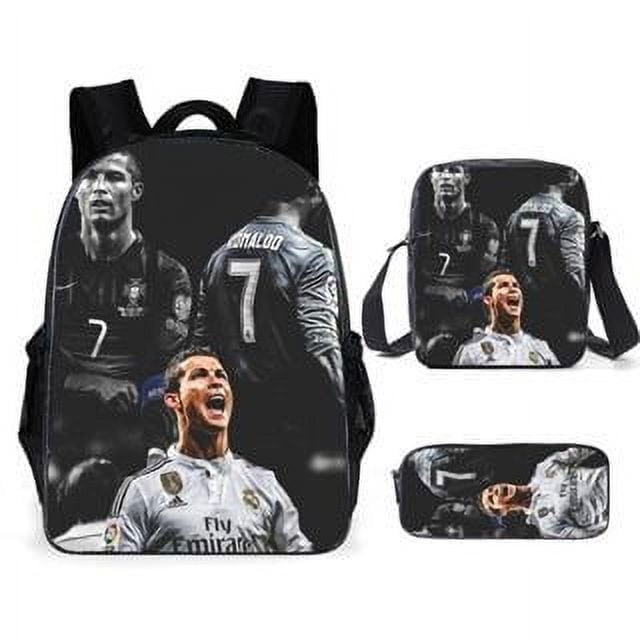 Football star CR_NO.7printed backpack three piece set for Youth's ...
