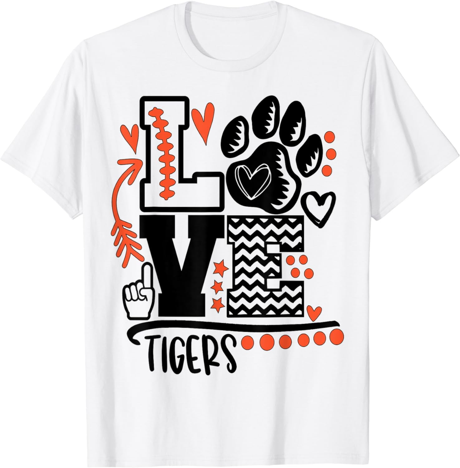 Football, tigers, shirt, paw, mom, school spirit, t shirt - Walmart.com