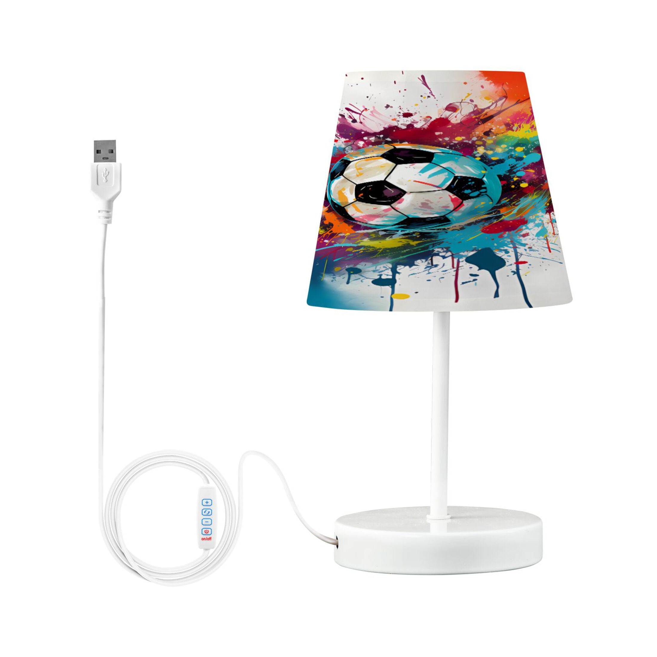 Football with Colorful Graffiti Desk Lamp LED Table Nightstand Lamps ...