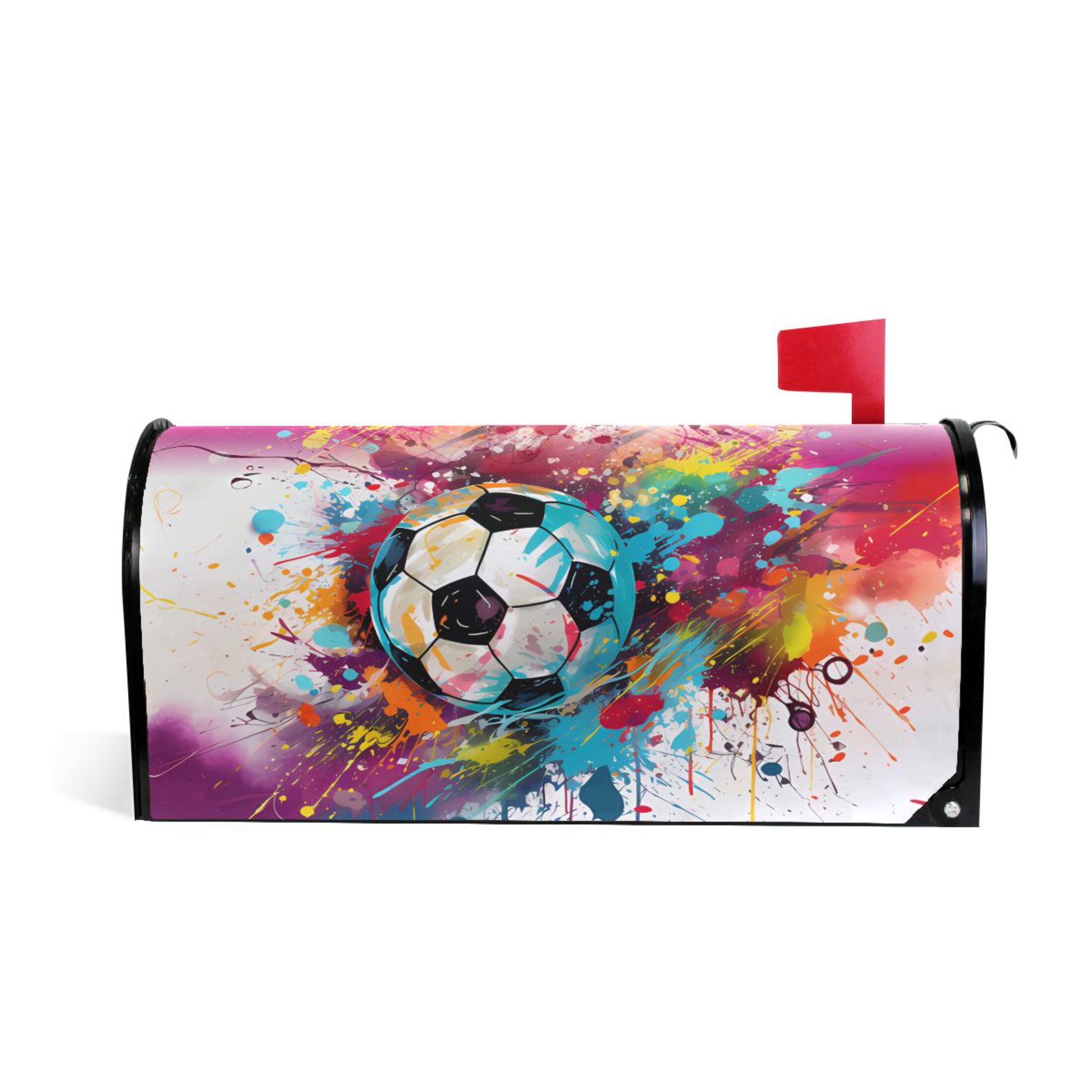 Football with Colorful Graffiti Magnetic Mailbox Covers 25.5" X 21 ...