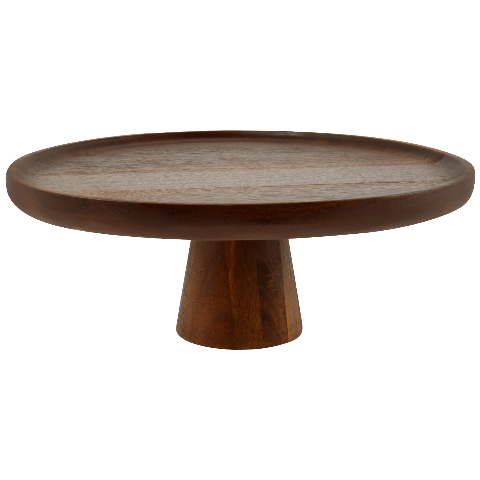Footed Cake Stand Acacia Wood Cake Plate Round Cake Holder ...