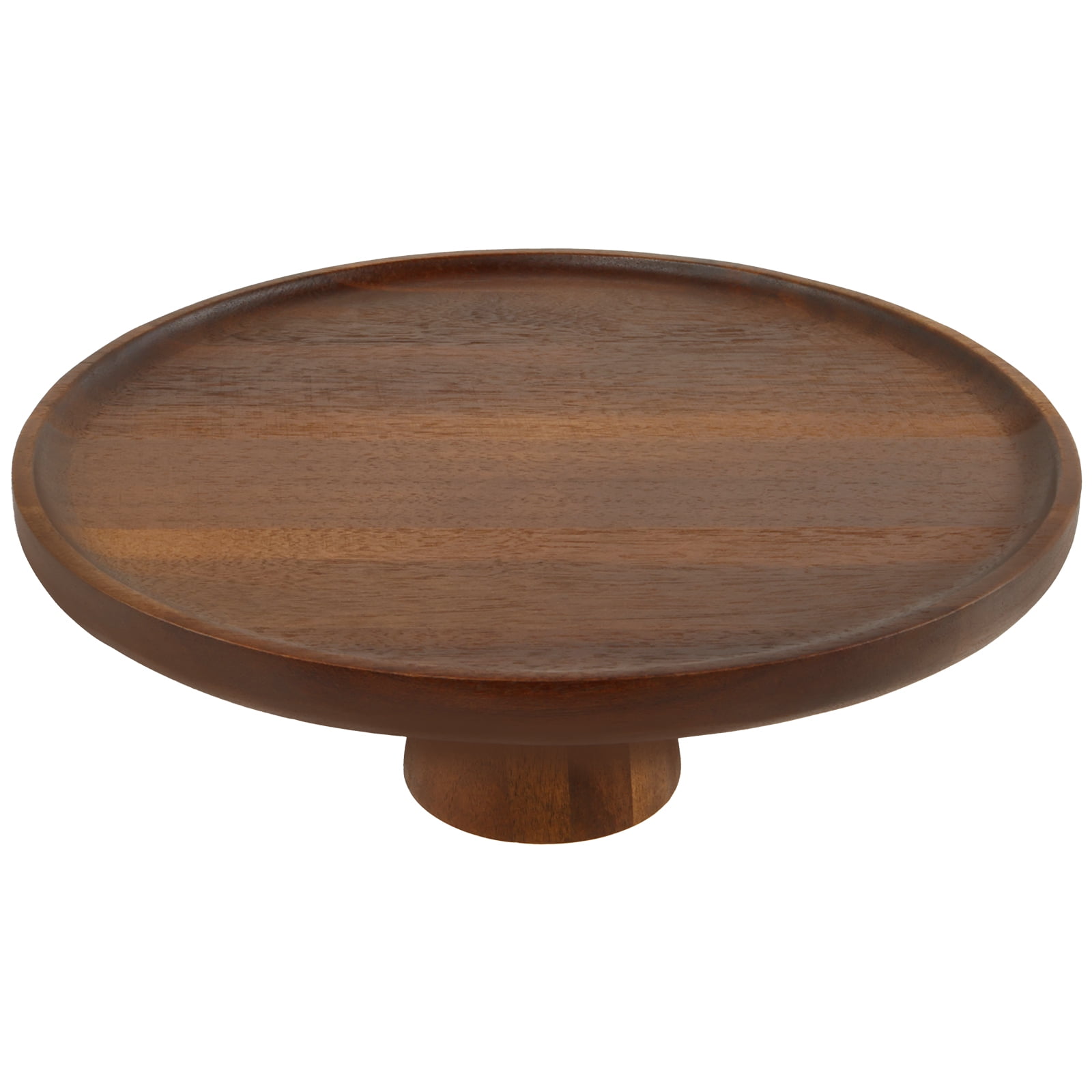 Footed Cake Stand Acacia Wood Cake Plate Round Cake Holder ...