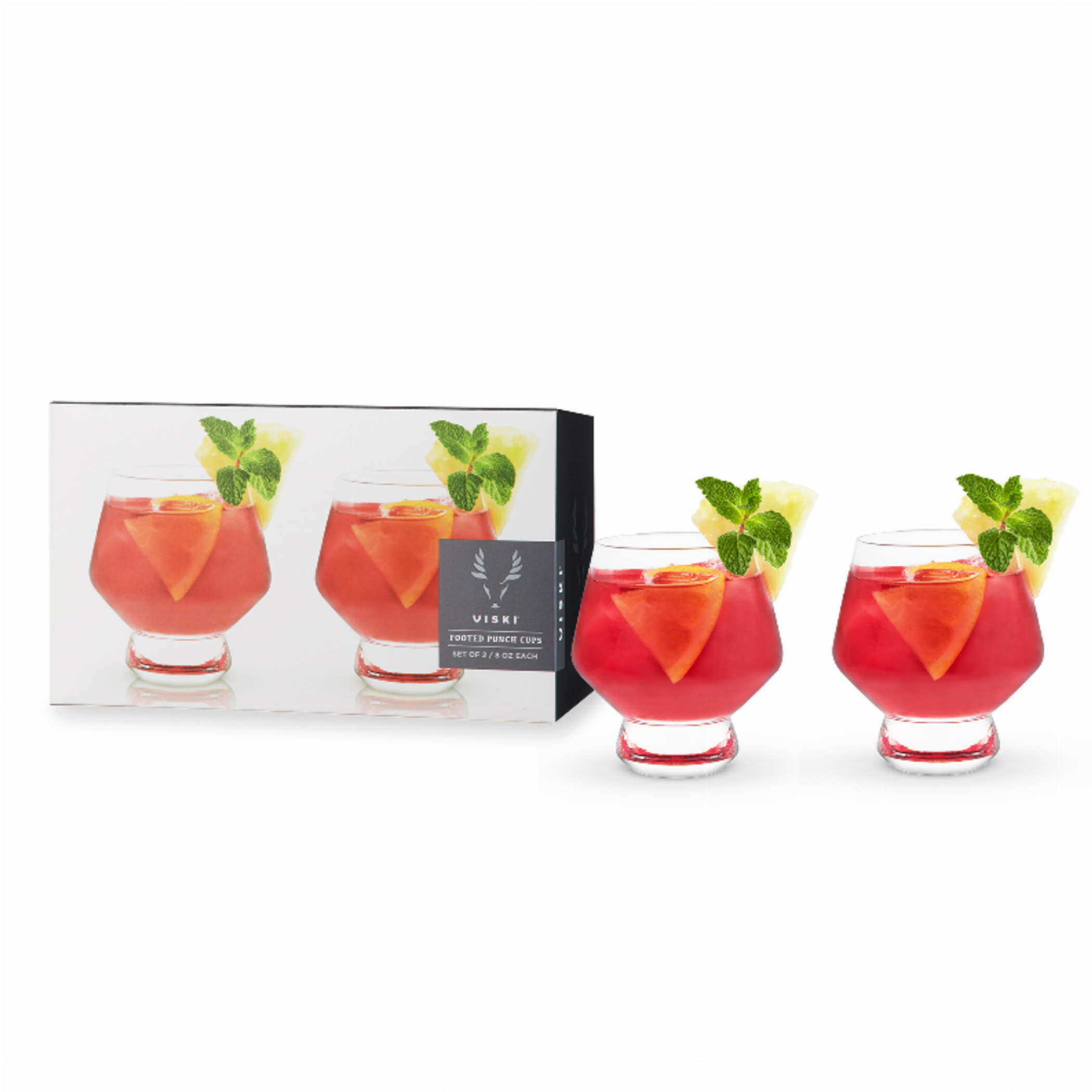Footed Crystal Punch Cups By Viski[ Clear ] - Walmart.com