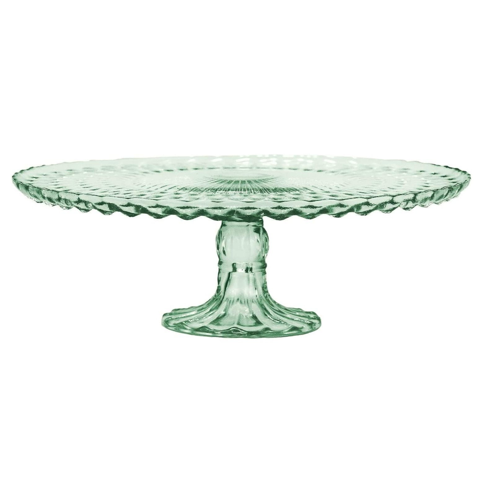 Footed Glass Cake Stand | Round Vintage Style Cake Plate | Serving ...